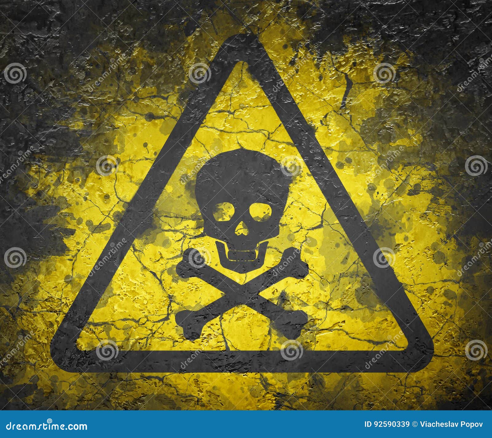 Skull warning sign stock illustration. Illustration of stop - 92590339