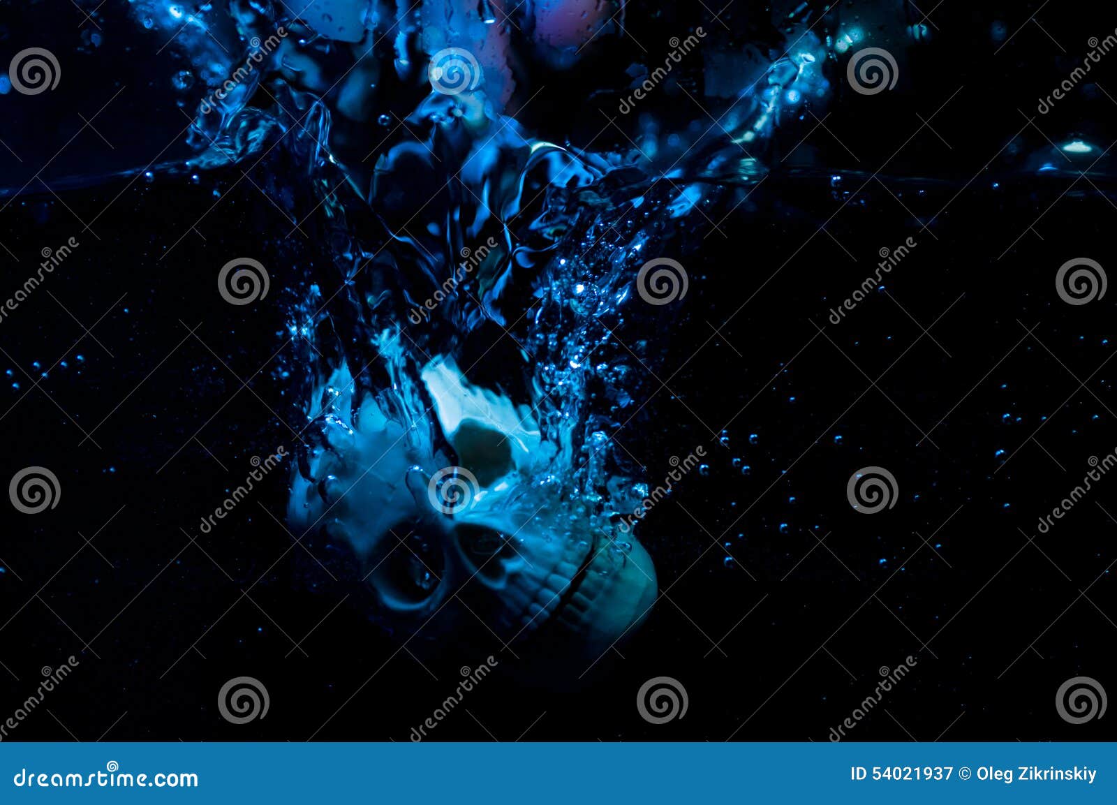 Skull in water stock image. Image of abstract, bone, danger - 54021937