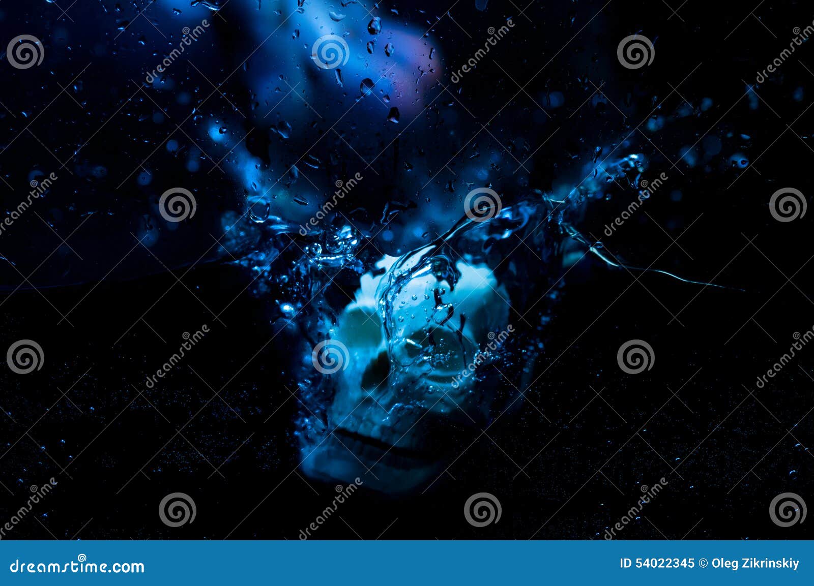 Skull in water stock image. Image of dark, background - 54022345