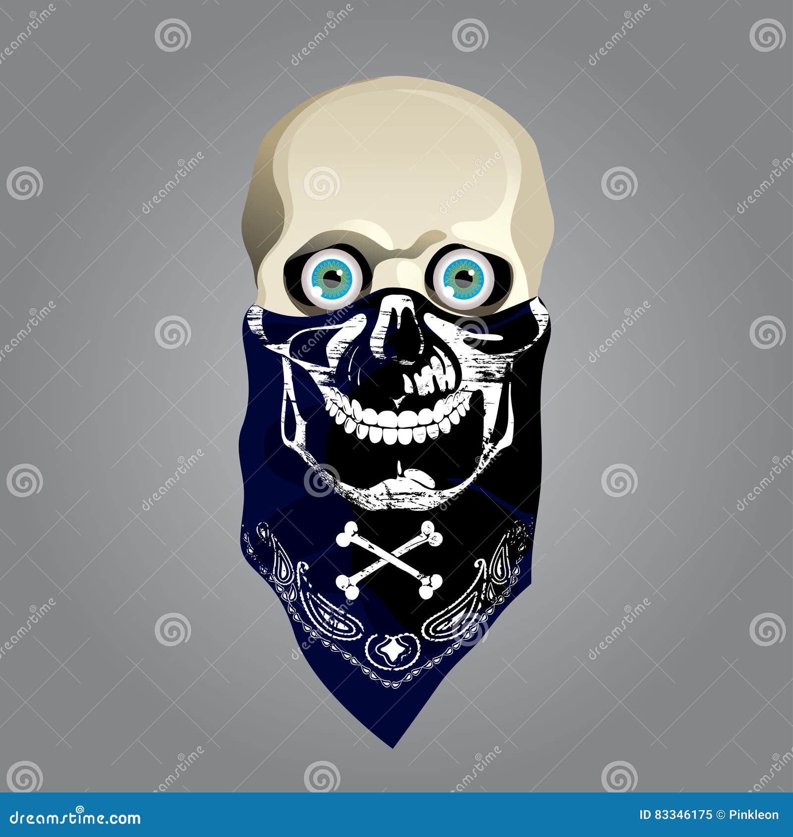 Skull Wearing a Do-rag with a Picture of Her Skull Stock Vector ...