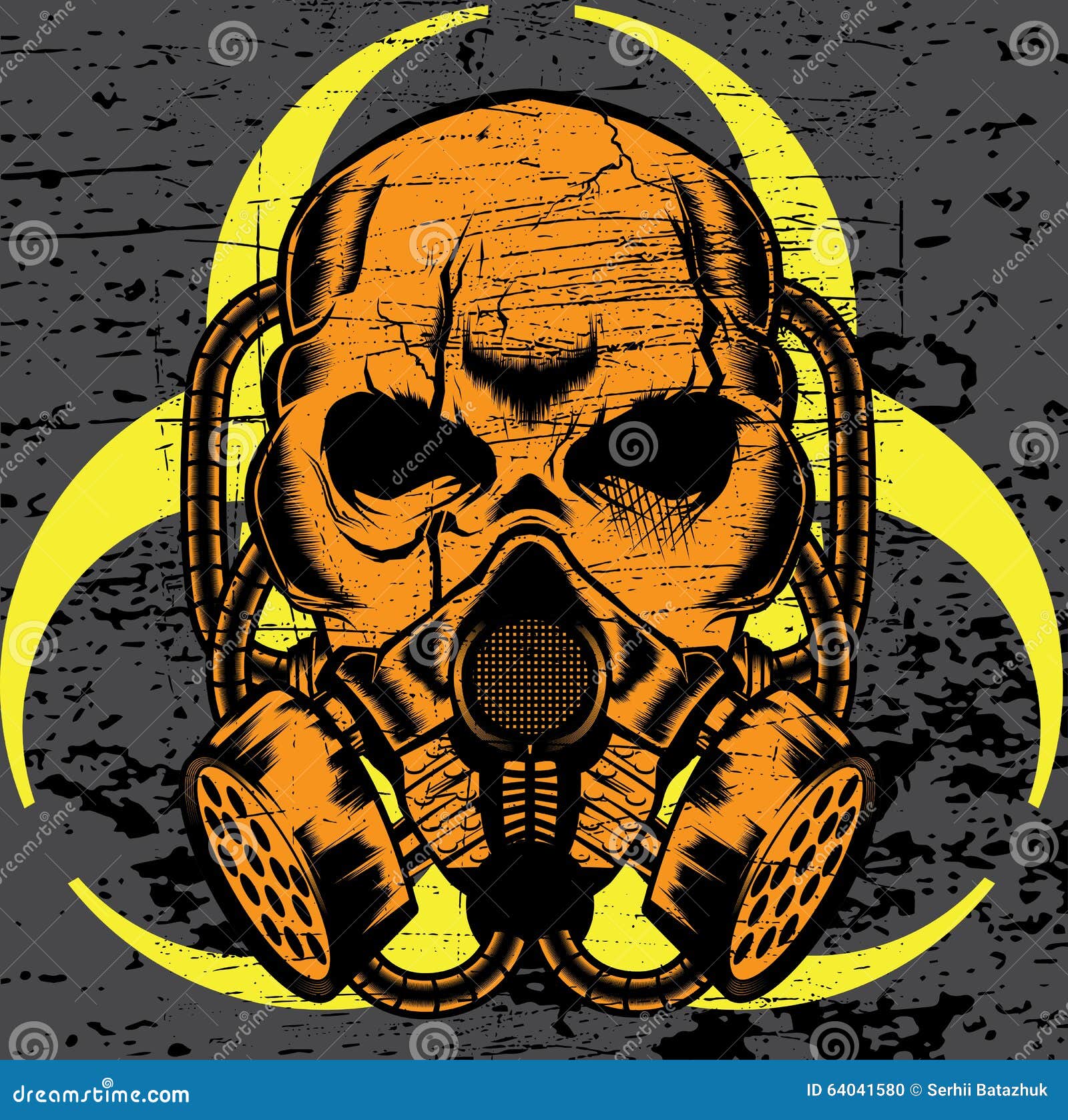 Skull Wearing a Gas Mask. Vector Stock Vector - Illustration of print ...