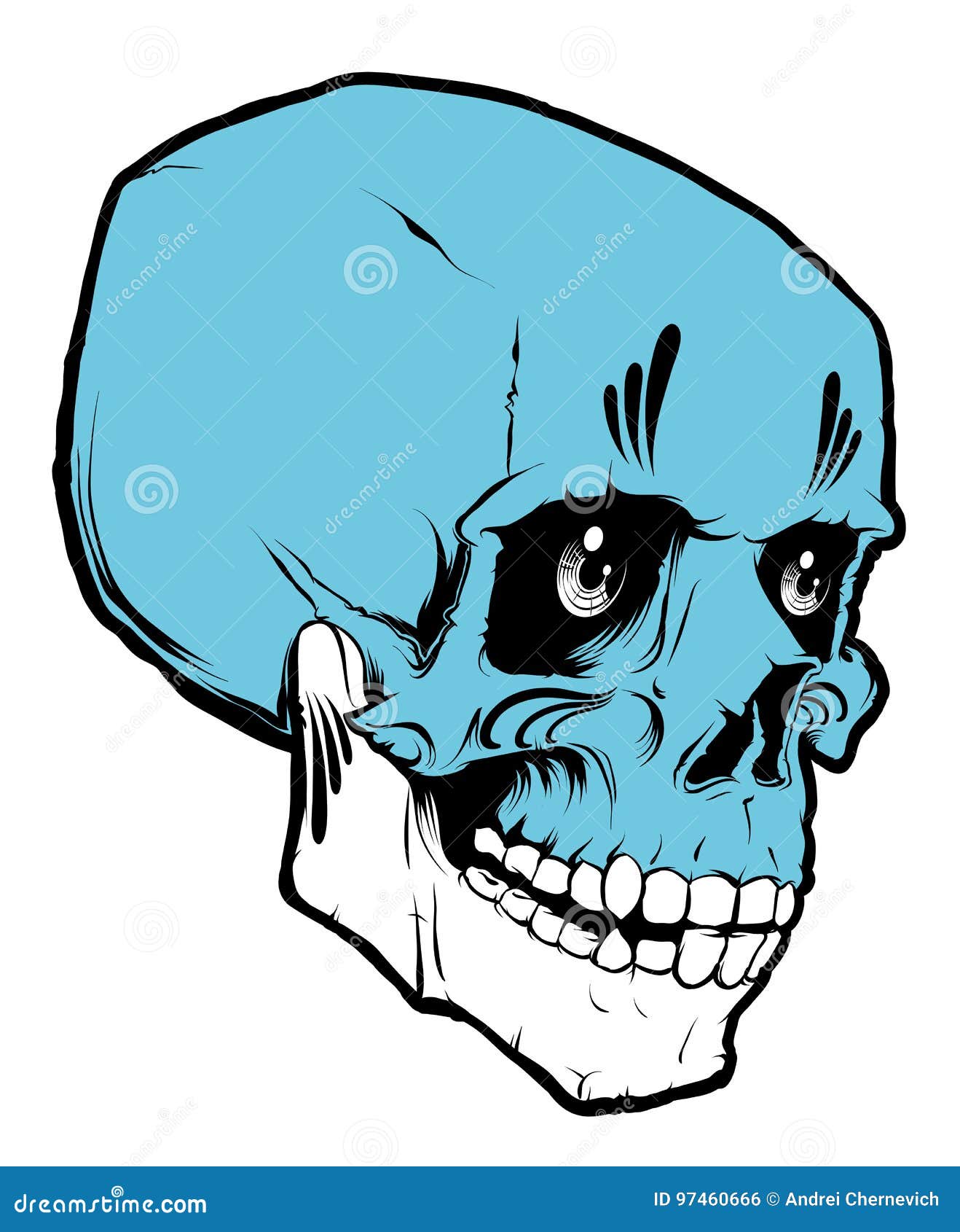 Skull on white background stock vector. Illustration of heavy - 97460666