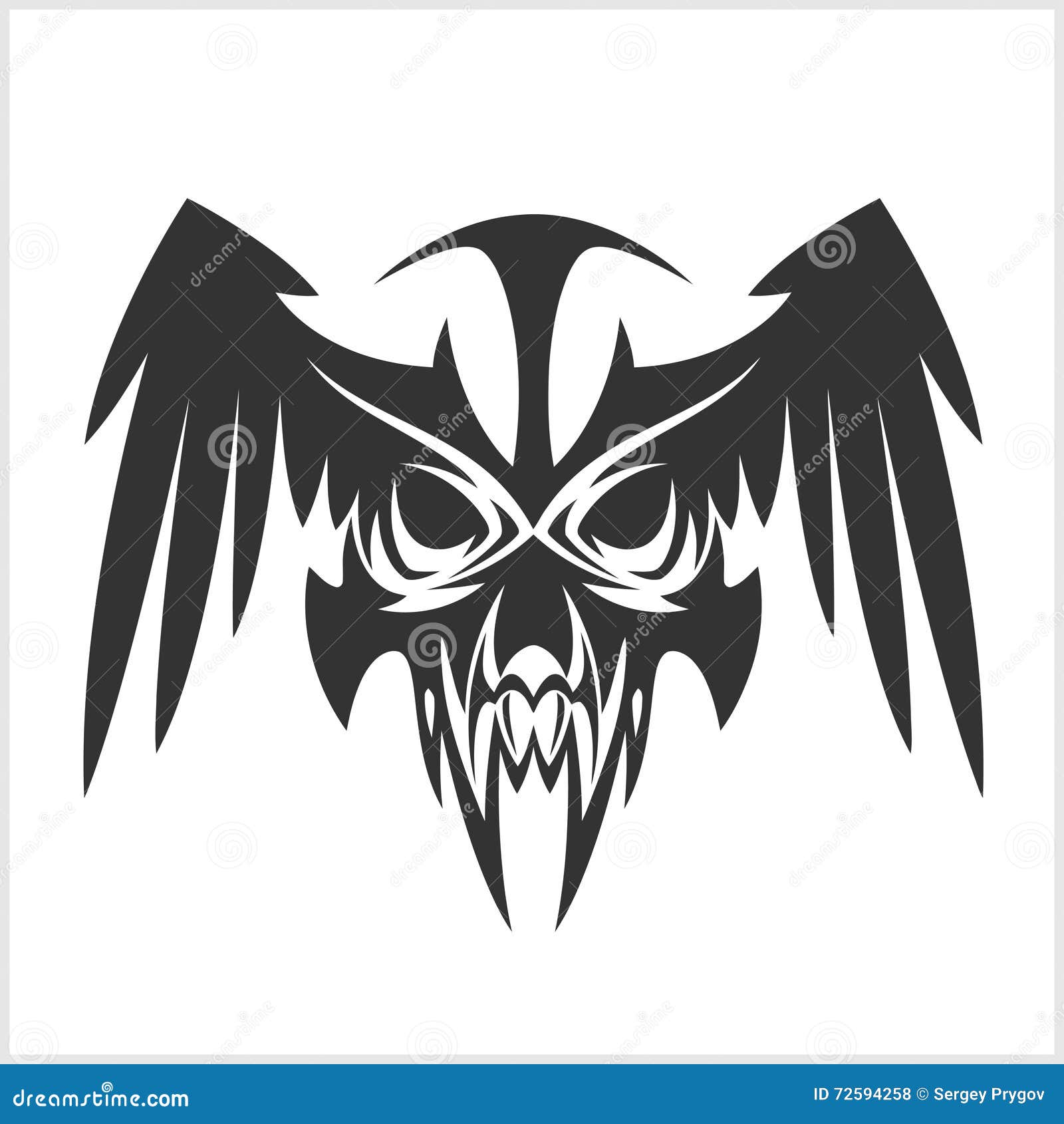 Tribal Demon Wings Tattoos