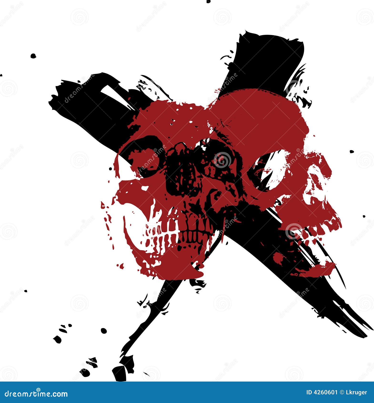 Skull and X stock illustration. Illustration of horror - 4260601
