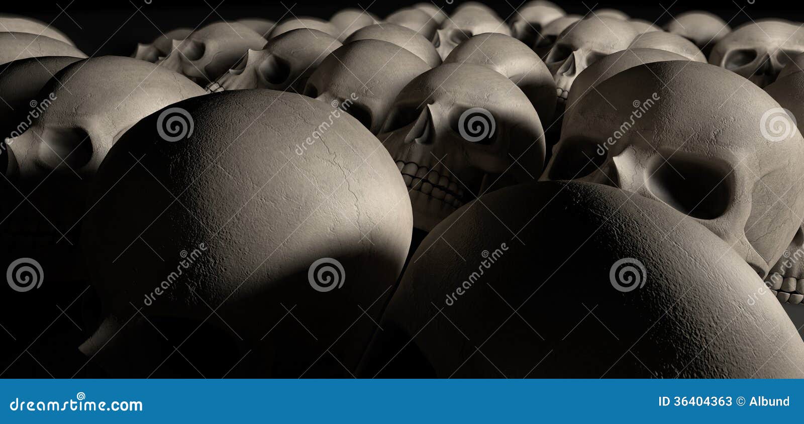 Skulls Array Perspective Dark Stock Image - Image of disturbing ...