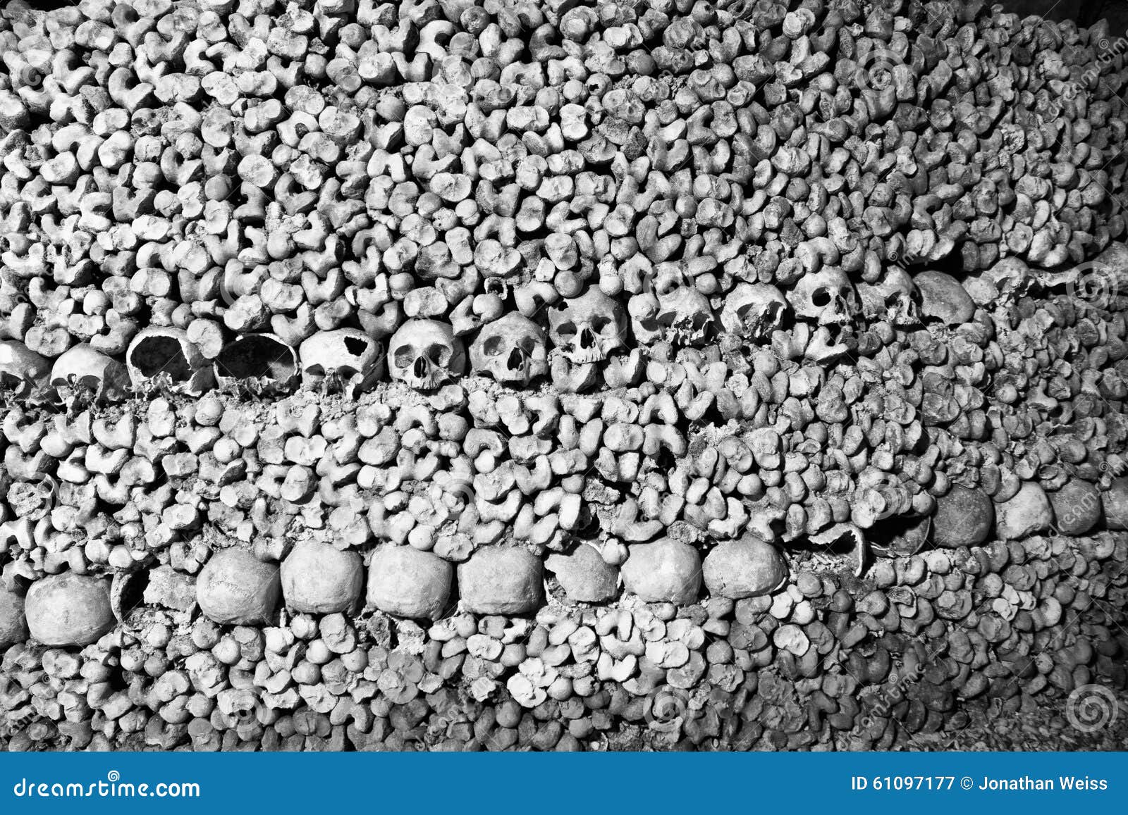 Skulls and Bones - Scary Skulls and Bones in the Catacombs of Paris ...