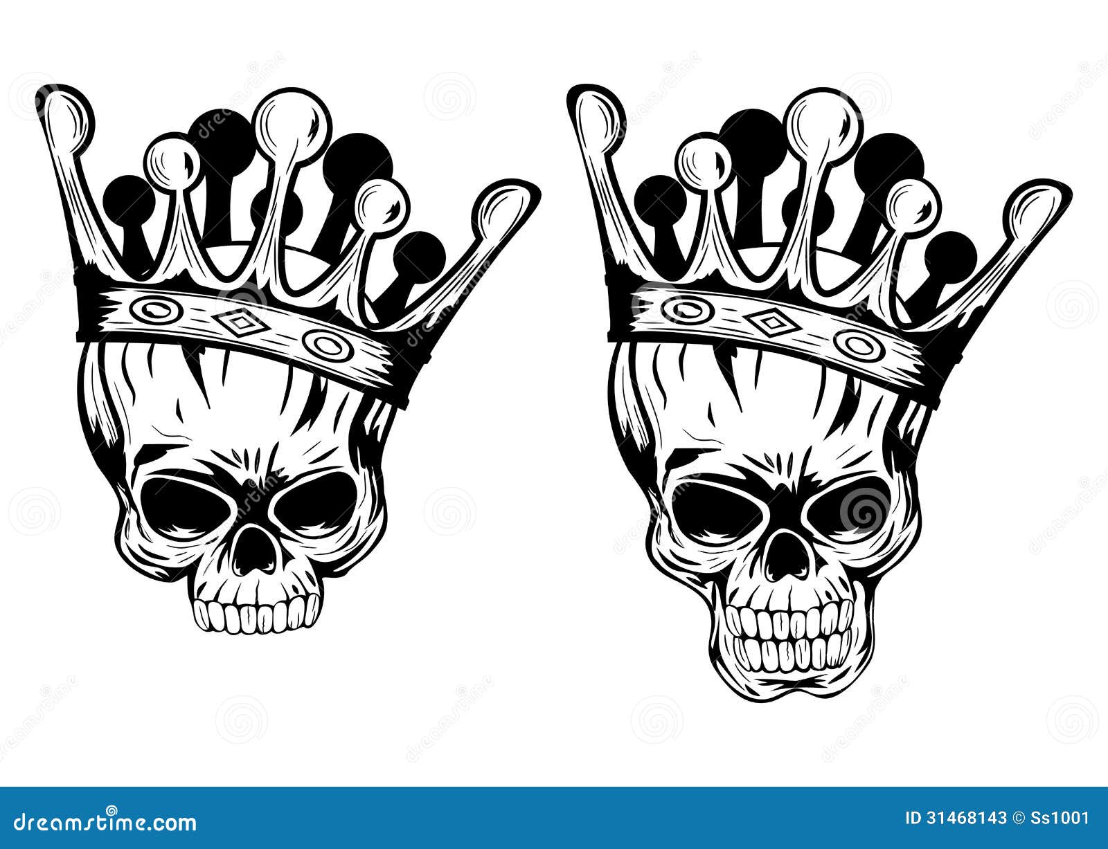 Skulls with crowns stock vector. Illustration of demon - 31468143