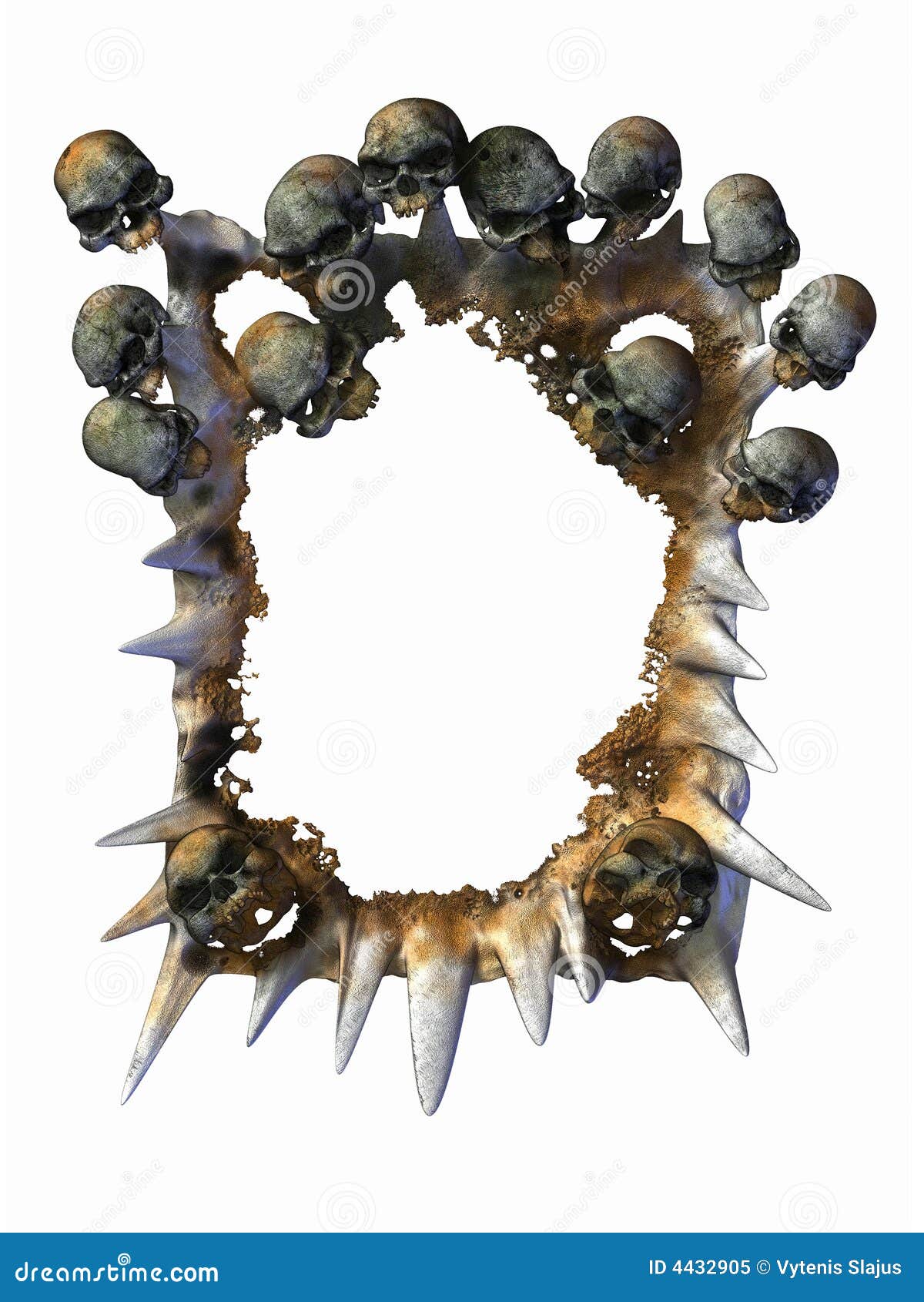Skulls frame stock illustration. Illustration of bizarre - 4432905