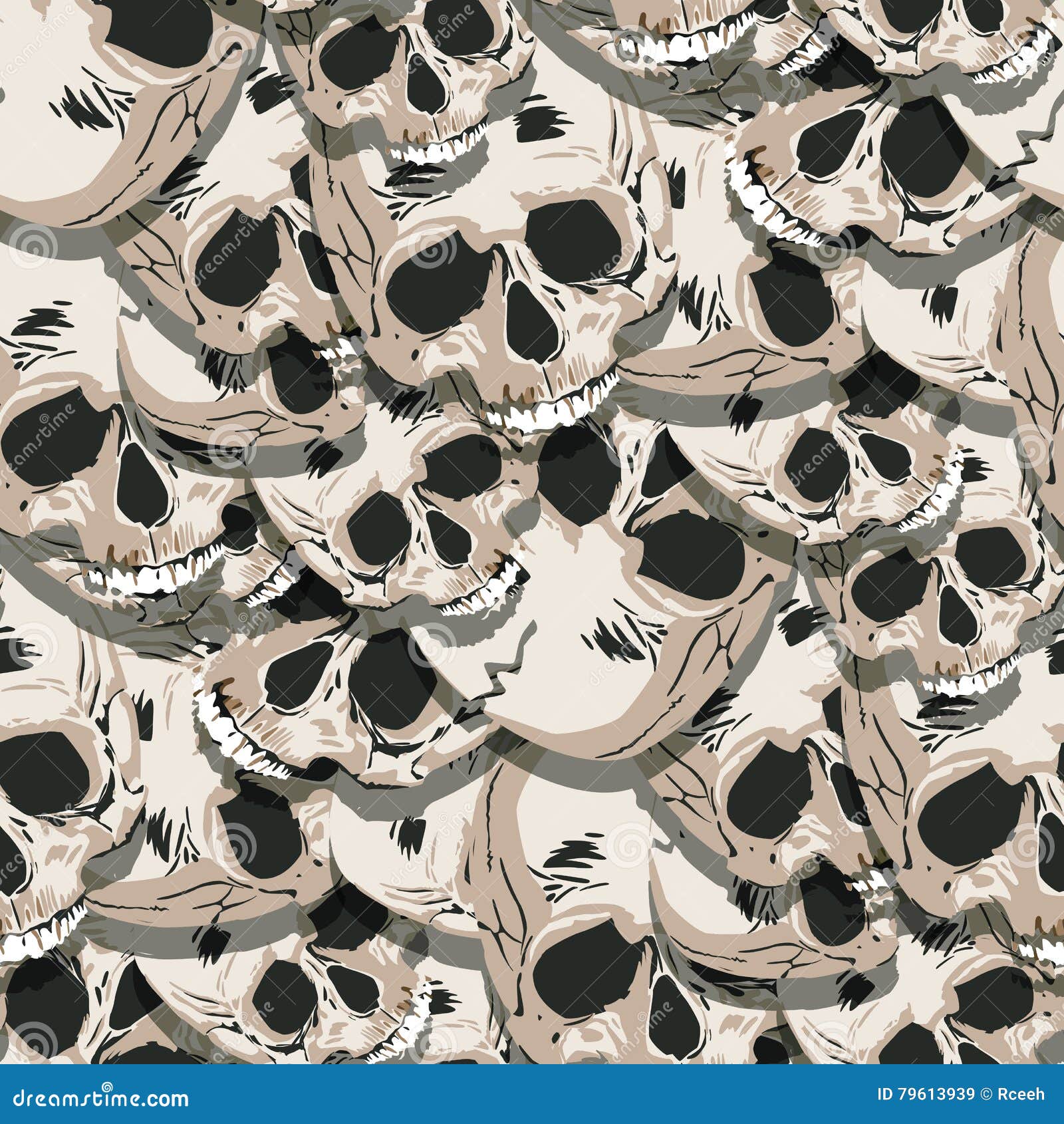 Skulls pattern stock vector. Illustration of sketch, style - 79613939