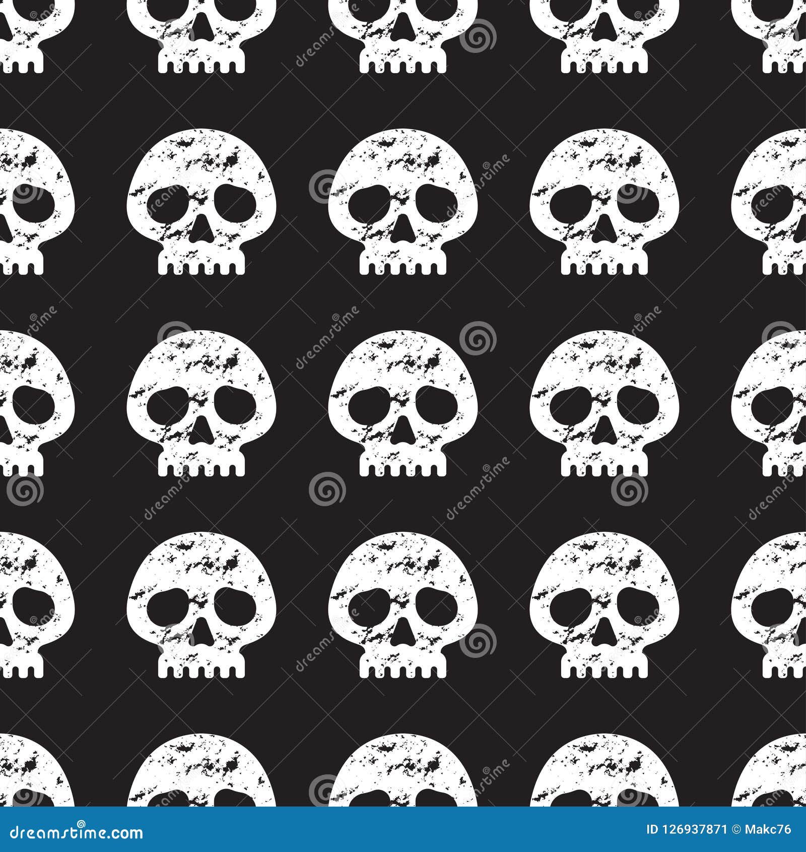 Skulls seamless pattern stock vector. Illustration of face - 126937871