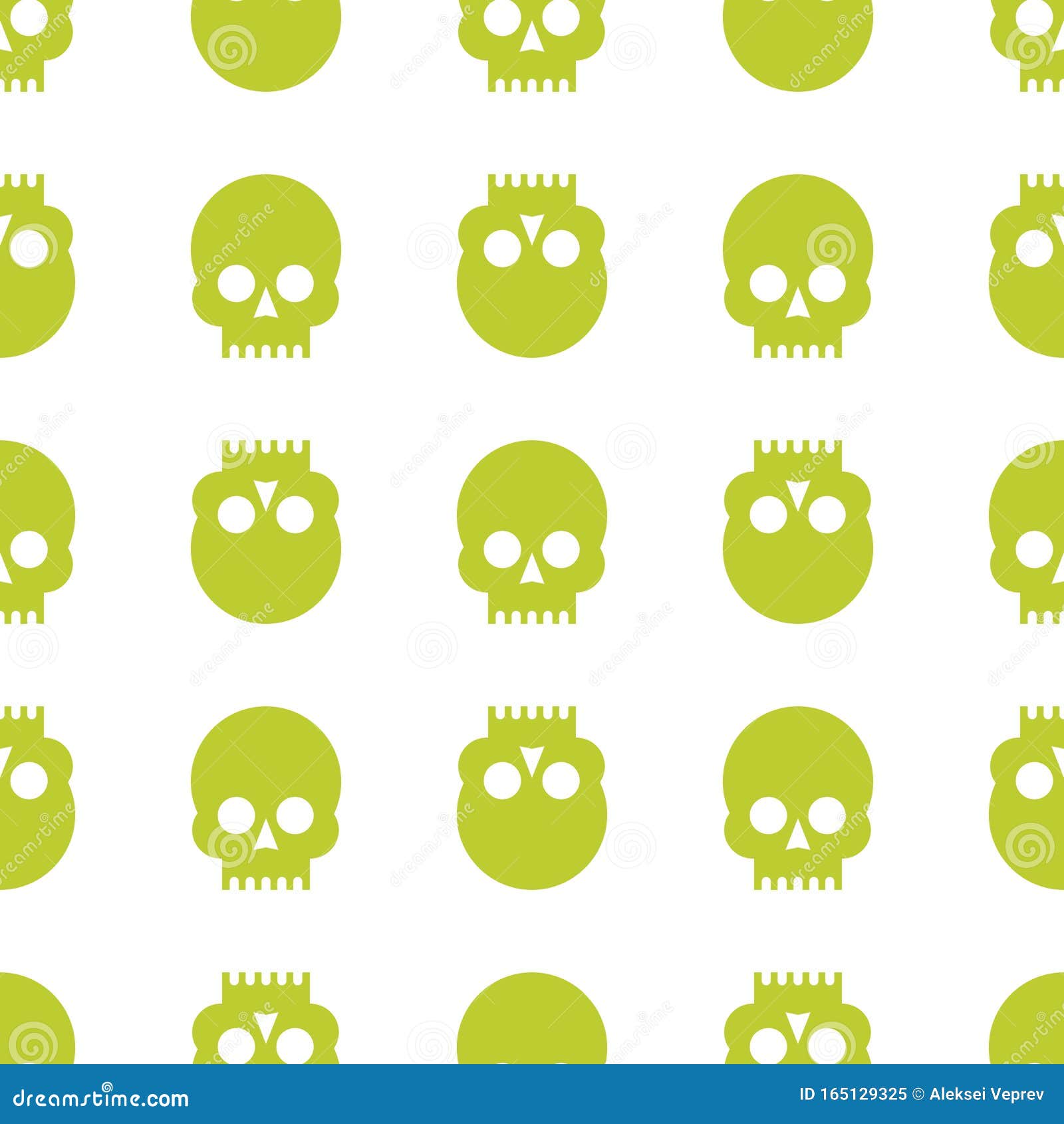 Skulls seamless pattern stock vector. Illustration of cranium - 165129325