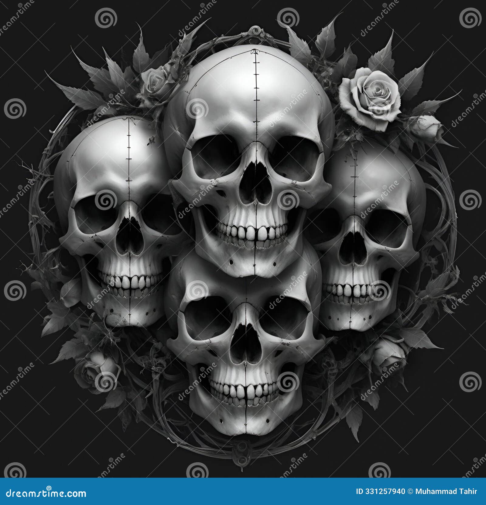 Skulls and Symbols stock illustration. Illustration of symbols - 331257940