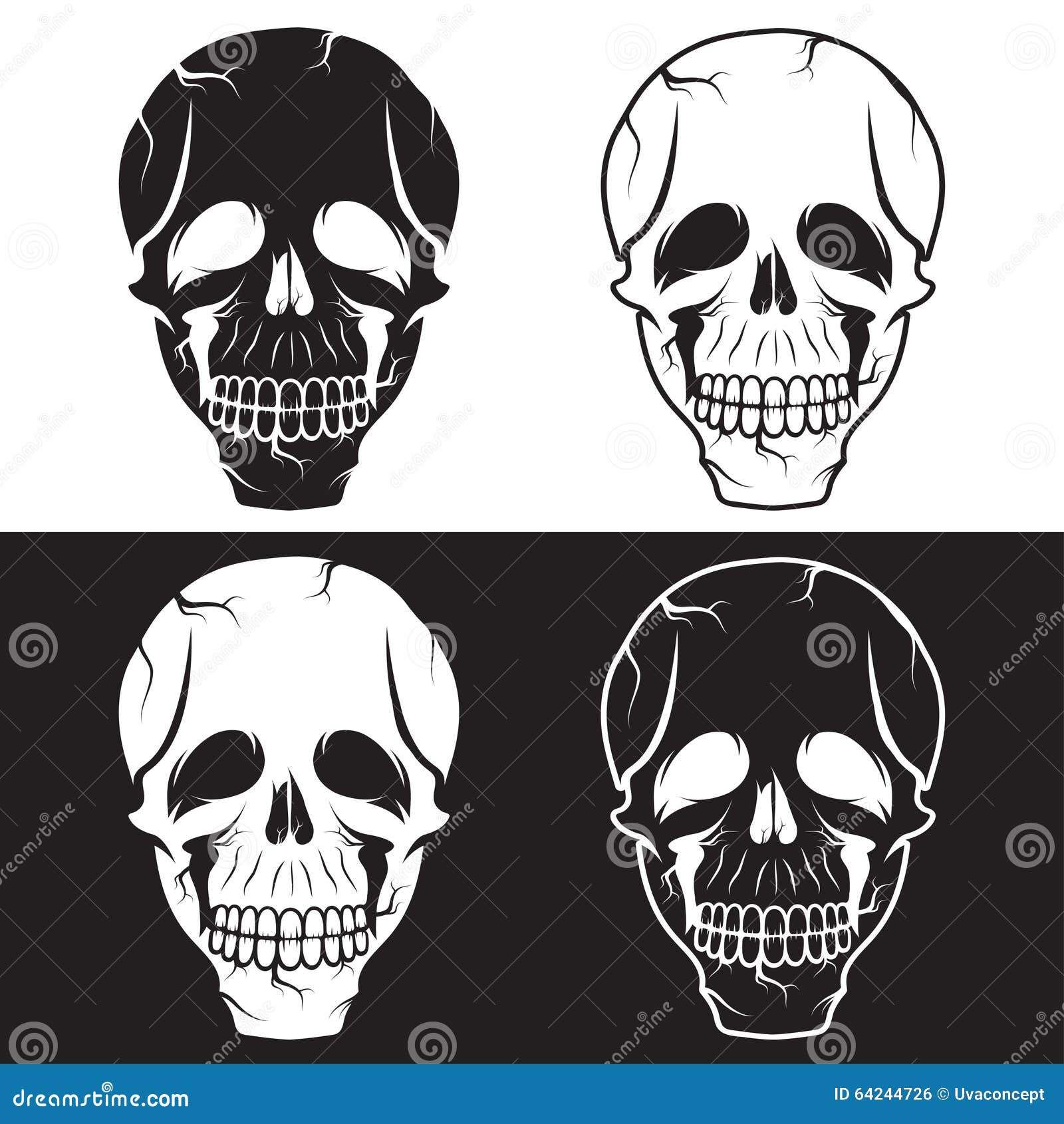 Skulls Vector Set. White Skull Signs | CartoonDealer.com #106764696