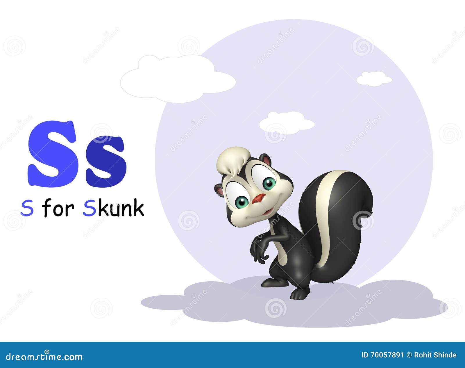 Skunk with alphabet stock illustration. Illustration of language - 70057891