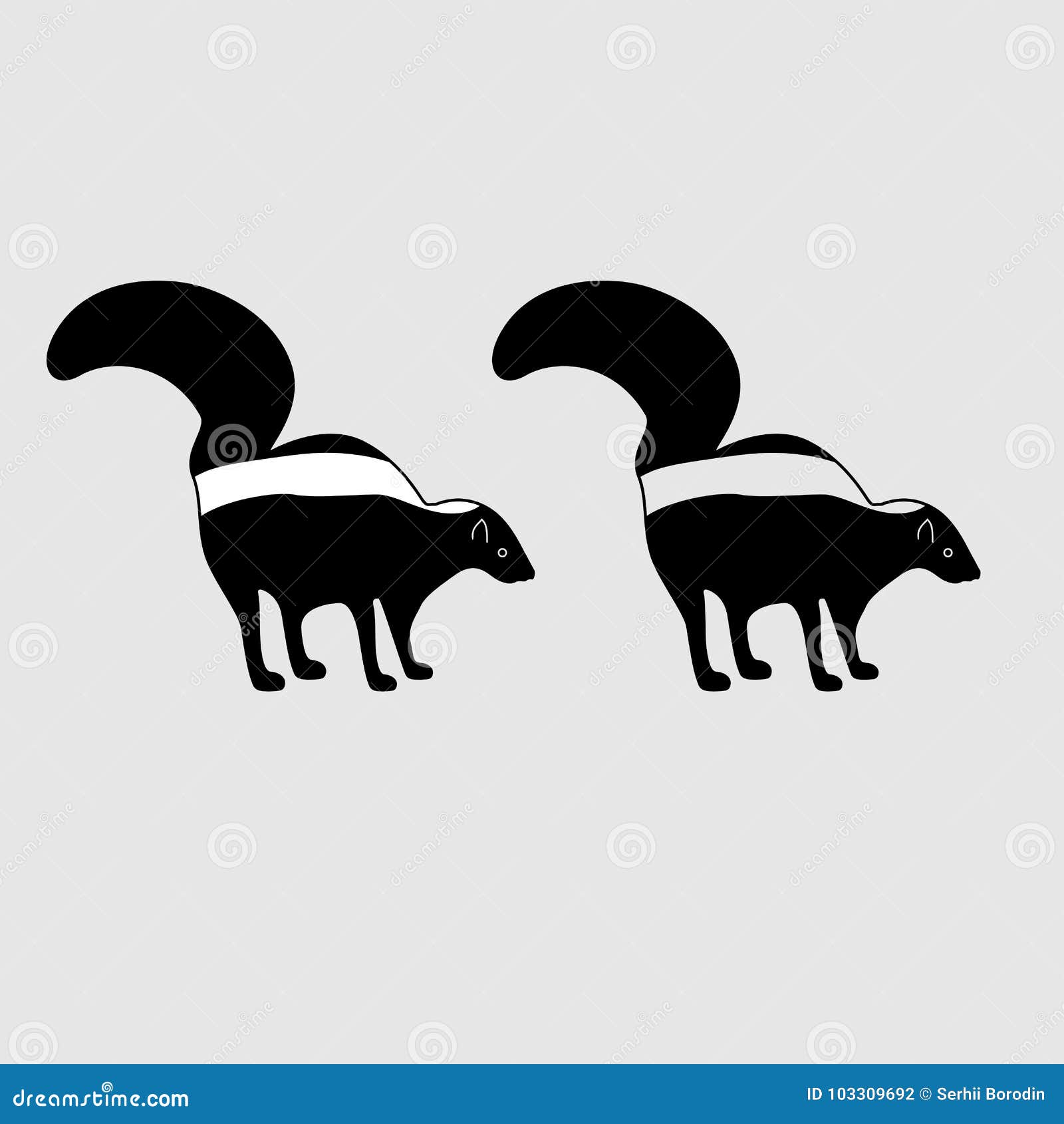 Skunk it is black icon . stock vector. Illustration of small - 103309692