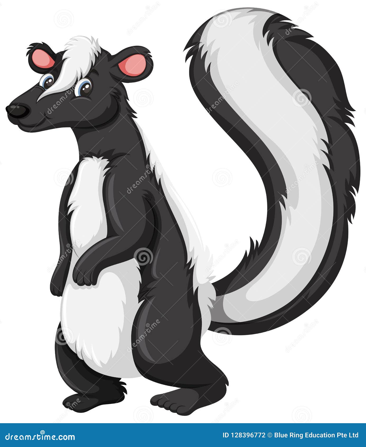 A Skunk Character on White Background Stock Vector - Illustration of ...