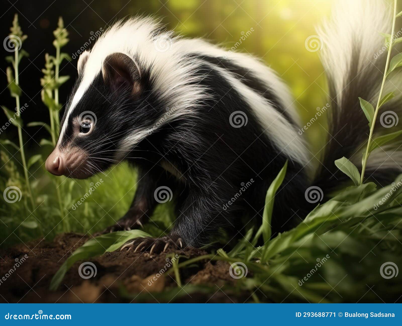 Ai Generated Illustration Wildlife Concept of Skunk Stock Illustration ...