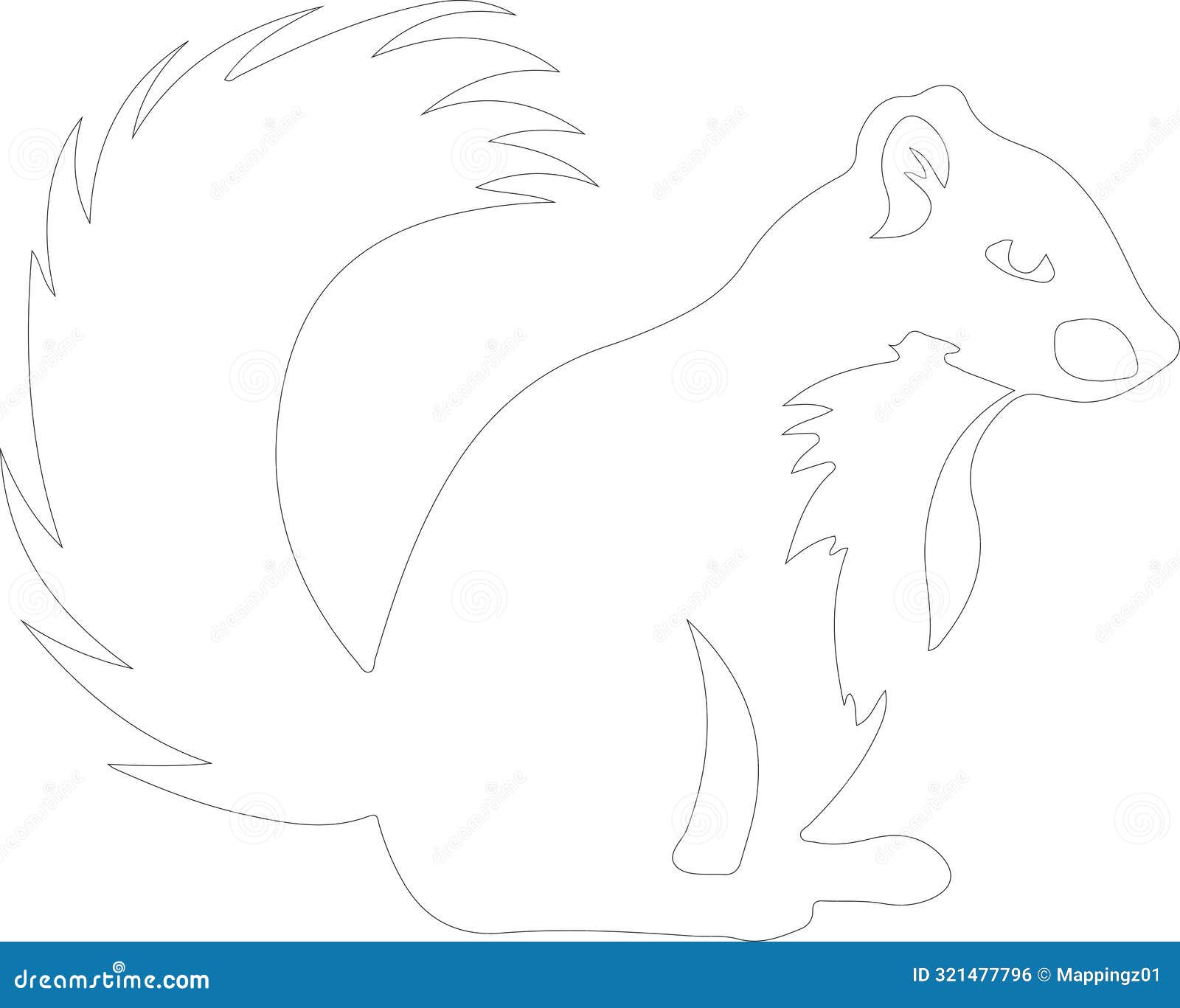 Skunk Outline Silhouette Generative Ai Stock Vector - Illustration of ...