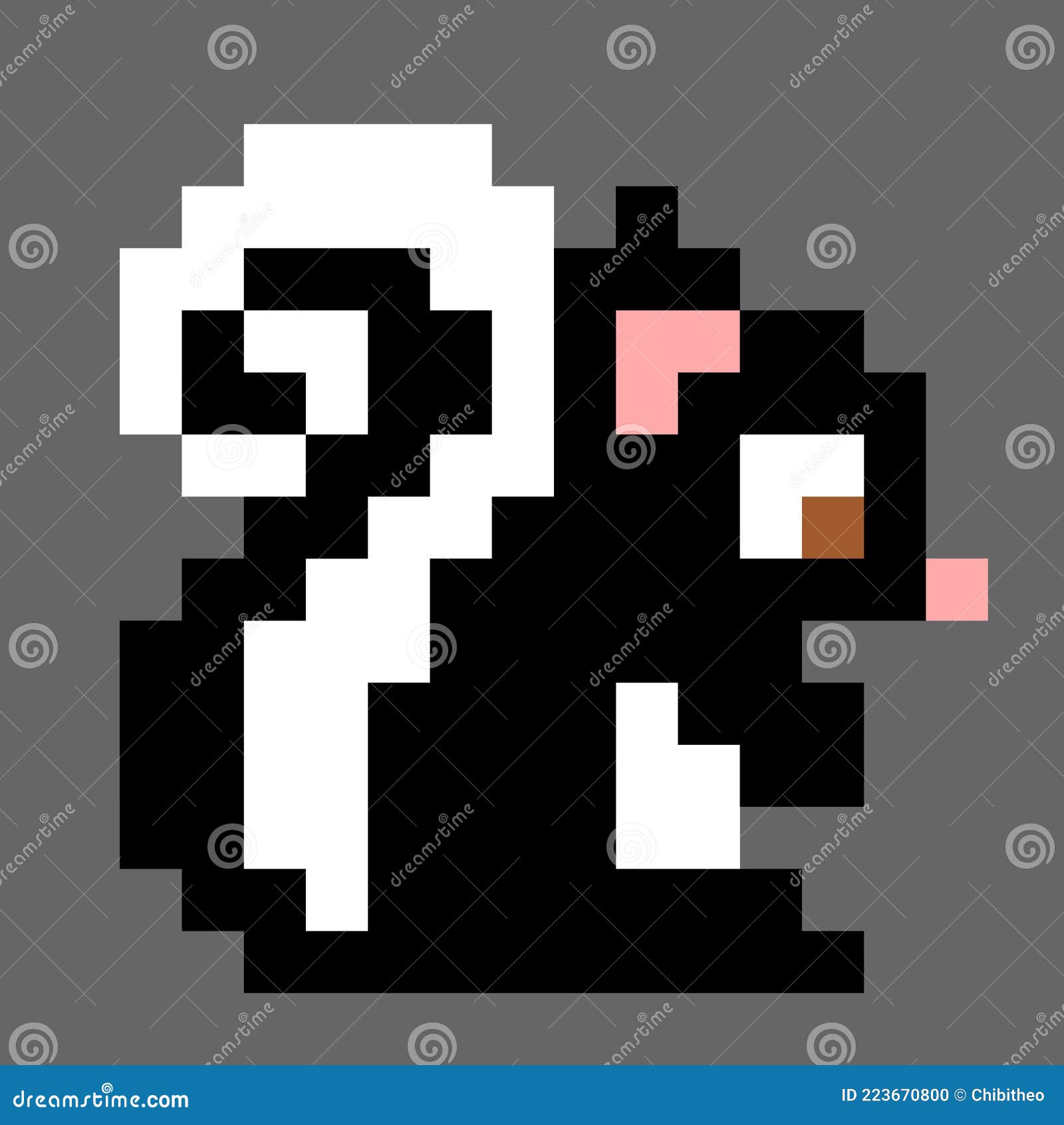 Skunk Pixel Art. Pattern Skunk Image. Vector Illustration of Pixel Art Stock Vector ...