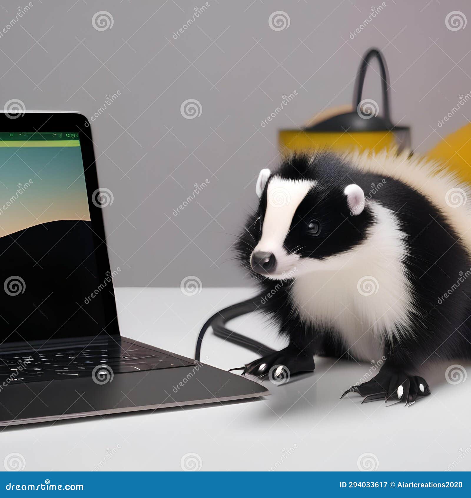 A Skunk Programming a Robot Companion Using a Coding Platform Designed for Animals4 Stock ...