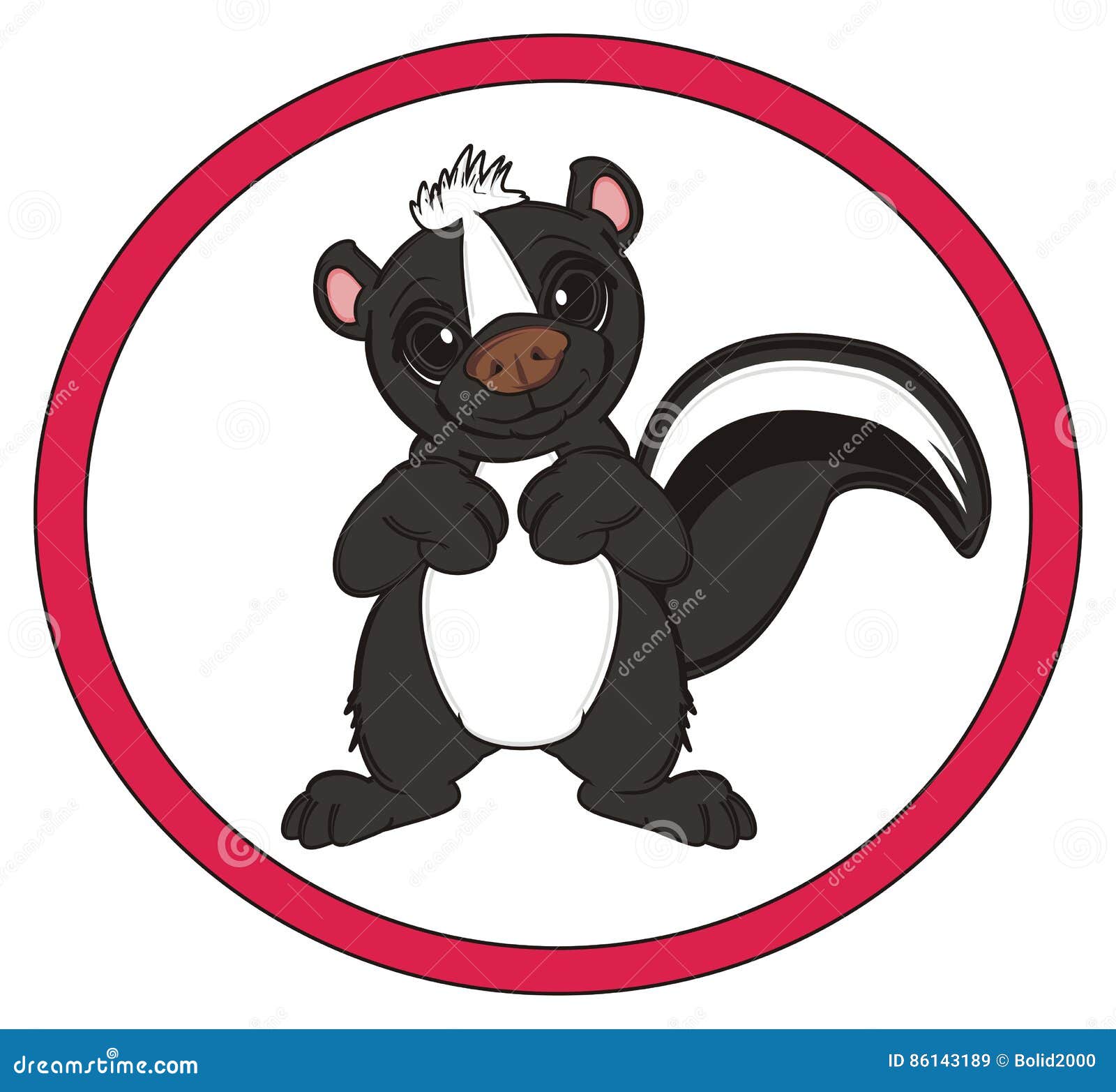 Skunk With Sign Cartoon Vector | CartoonDealer.com #15155761