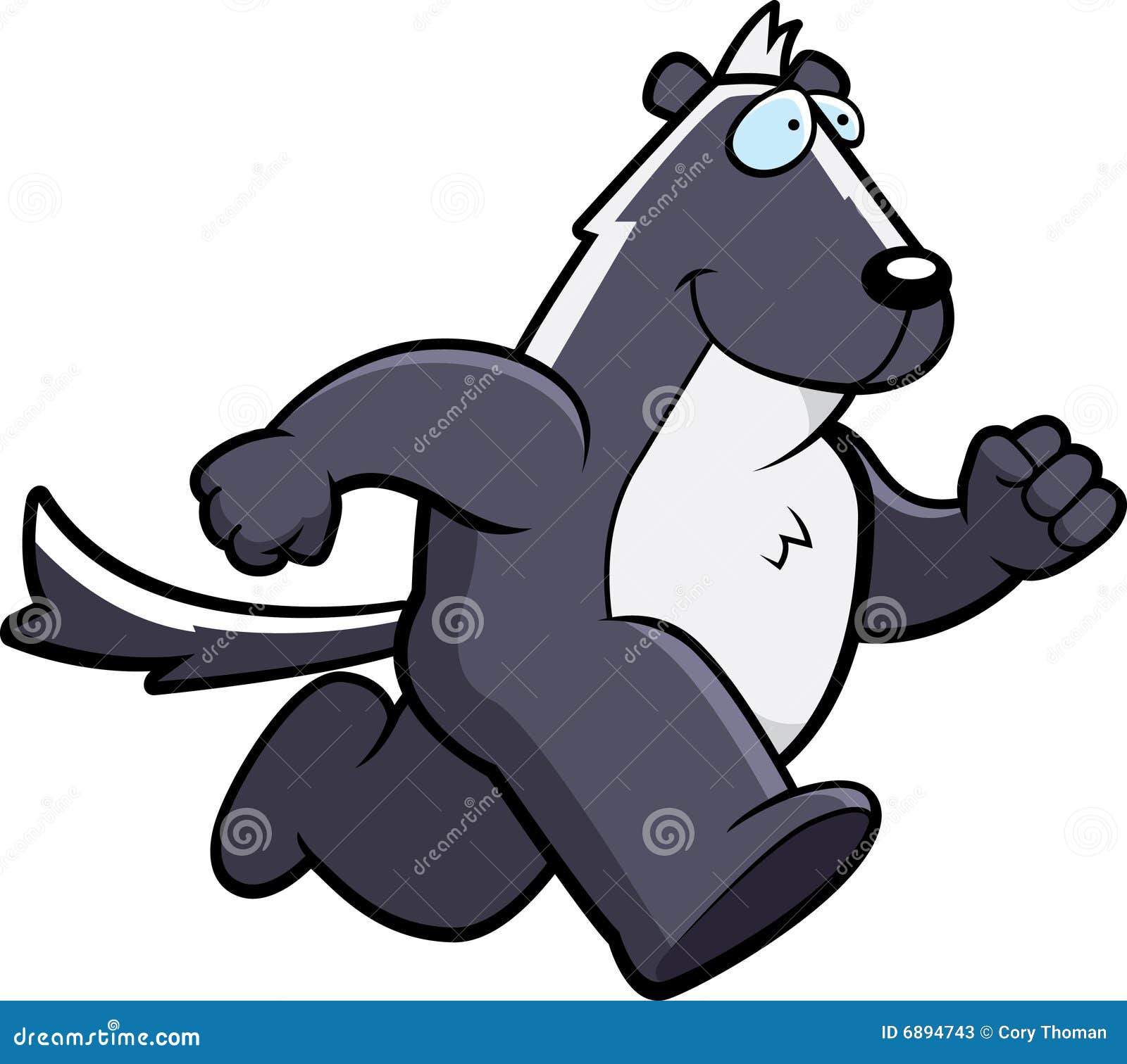 Skunk Running stock vector. Illustration of jogging, black - 6894743