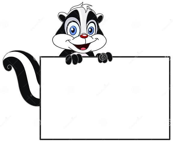 Skunk with sign stock vector. Illustration of happy, baby - 15155761