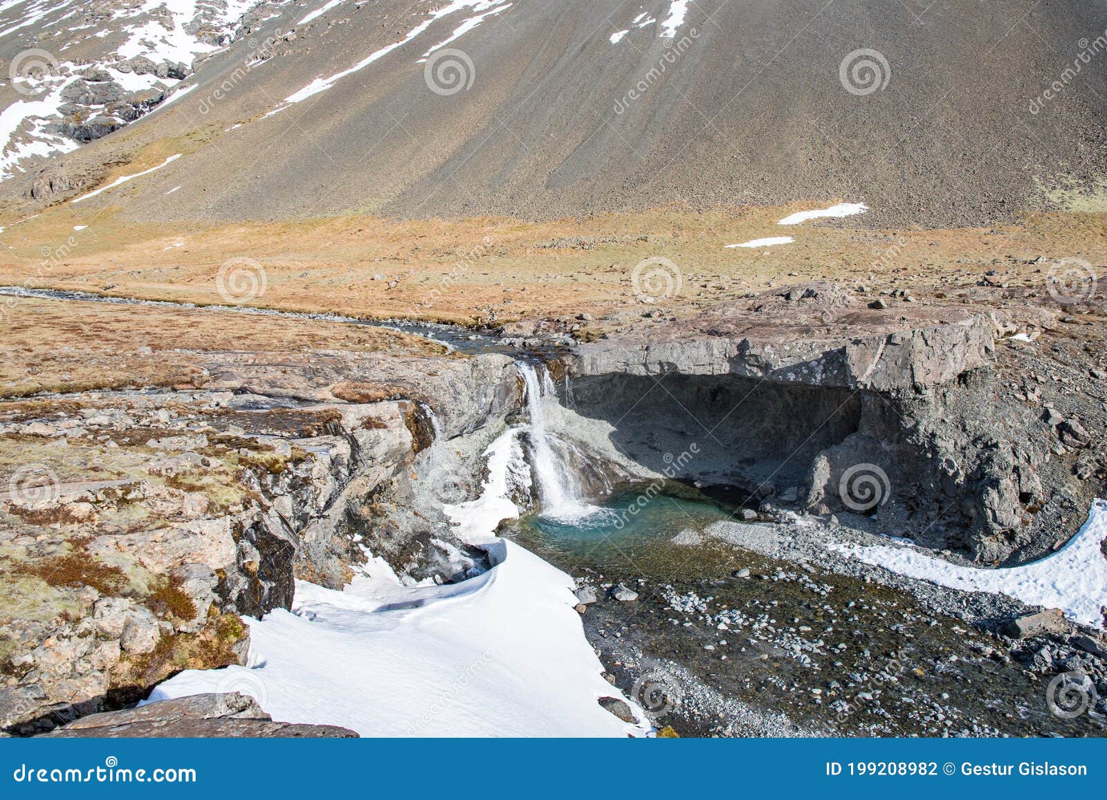 Skutafoss Waterfall in Thorgeirsstadaa River in Thorgeirsstadadalur in ...