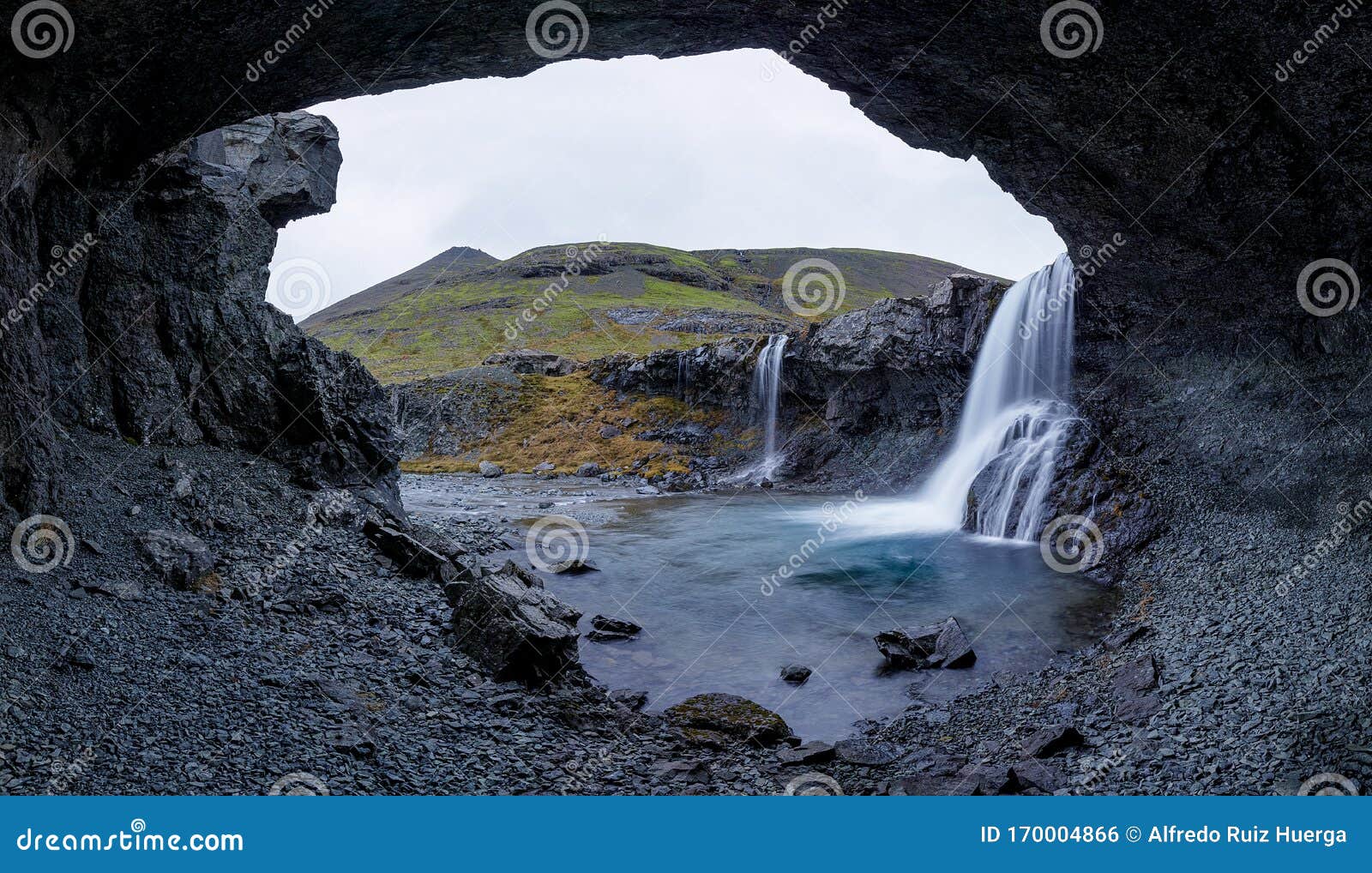 Skutafoss Wild Waterfall in Autumn in Iceland Stock Photo - Image of ...