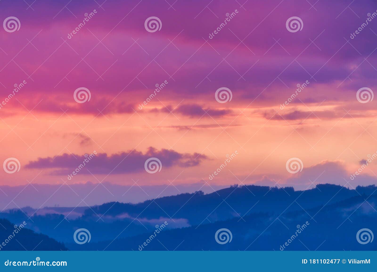 Sky Above a Mountain Landscape at Twilight Stock Image - Image of ...