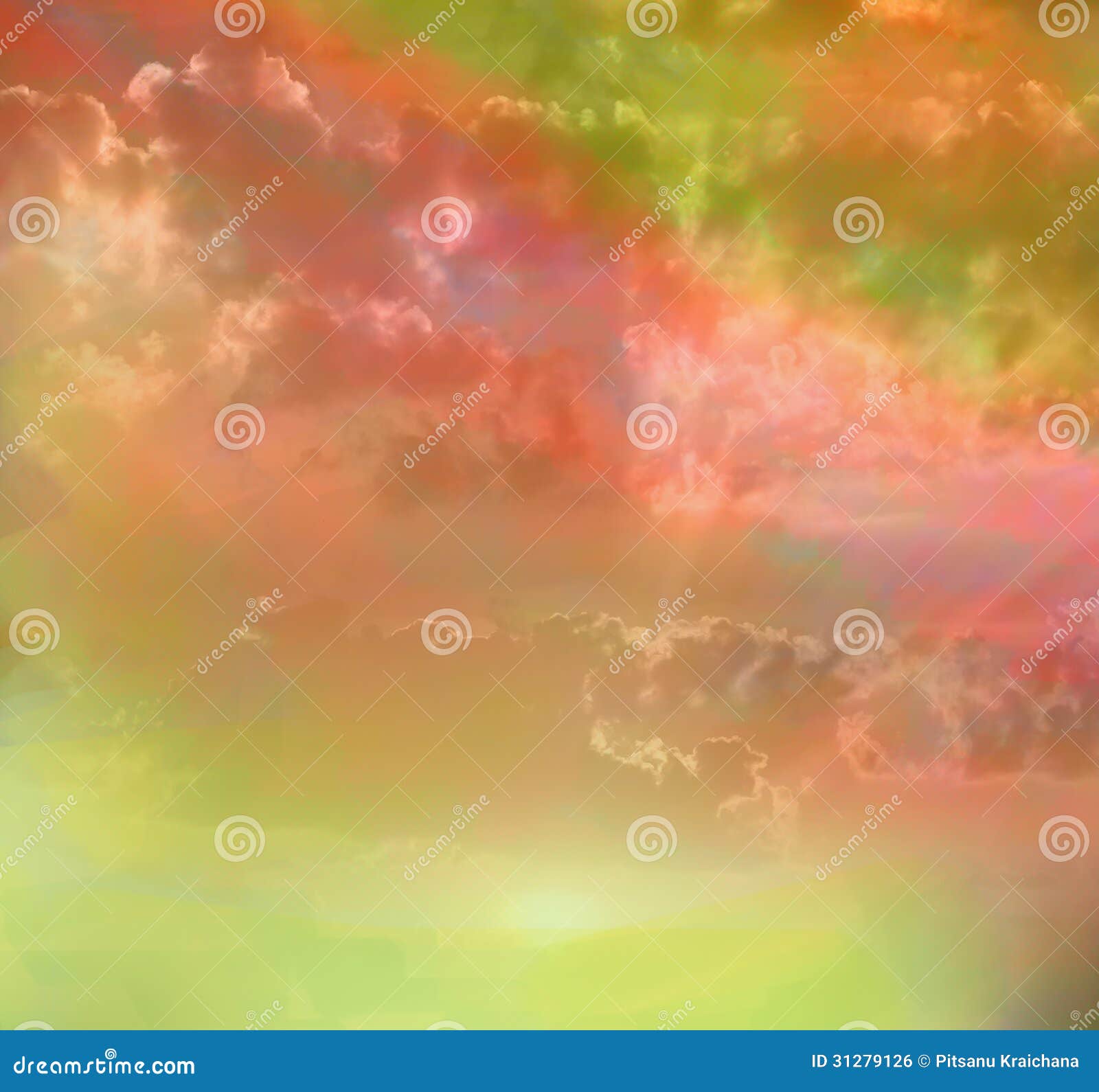 Sky Amazing Rainbow Colors. Stock Illustration - Illustration of ...