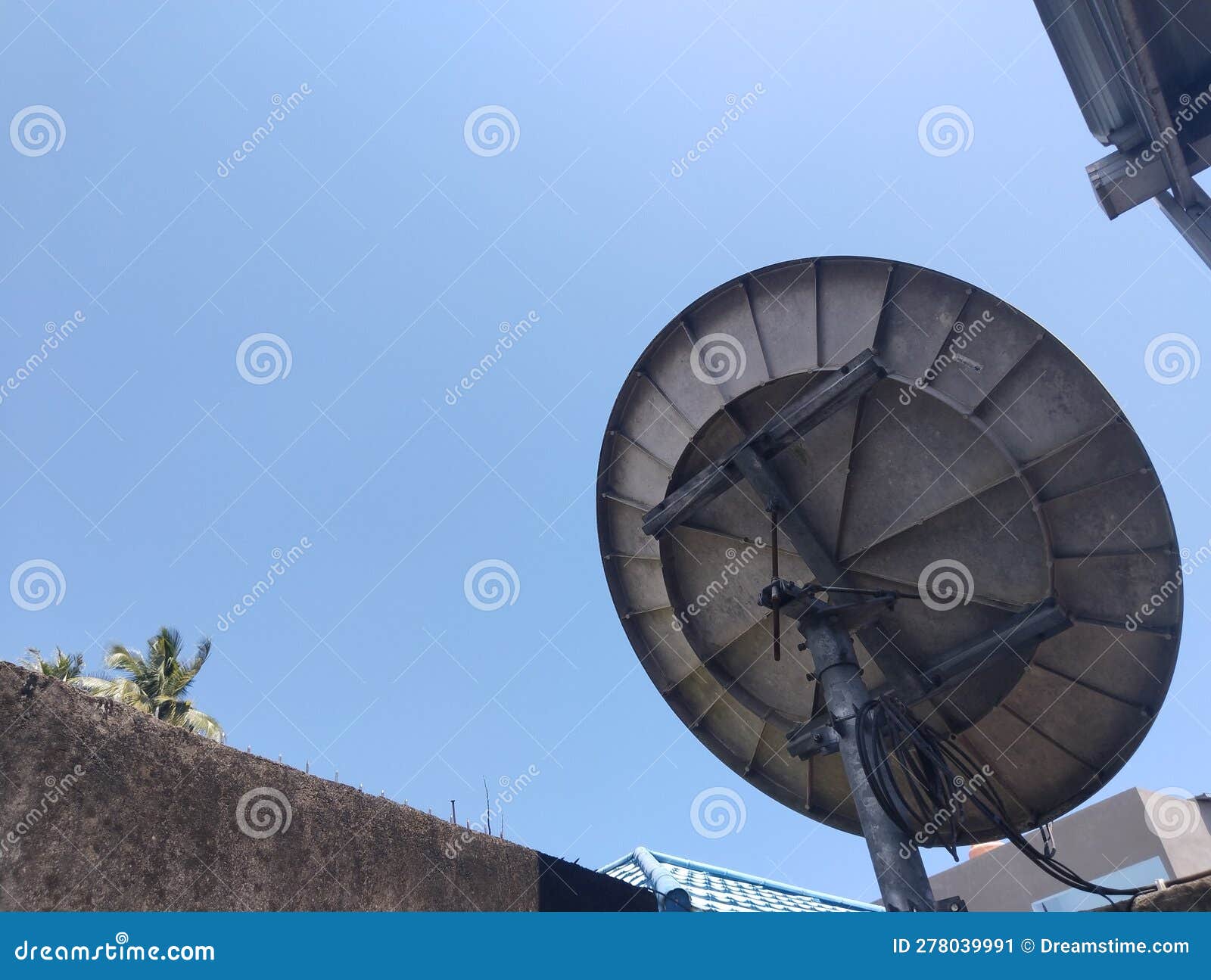 Antenna With Parabola, On The Roofs That Transmits On Various ...