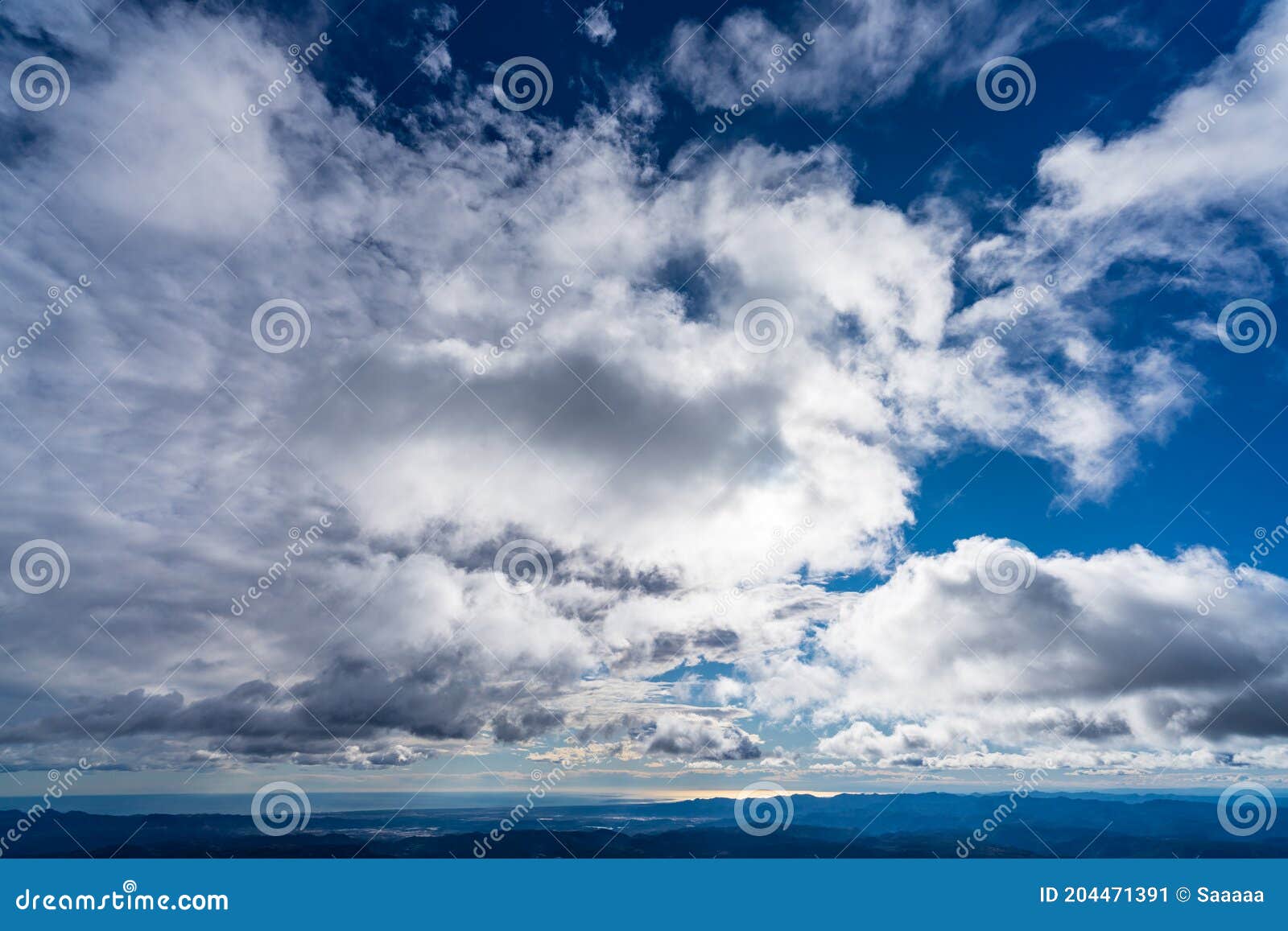 Sky Background with Ocean in the Skyline Stock Image - Image of hole ...