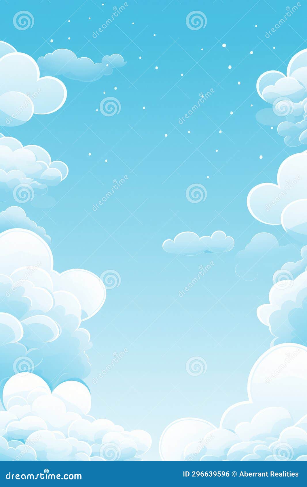 Sky Background with Clouds and Stars Vector Illustration Stock Illustration - Illustration of ...