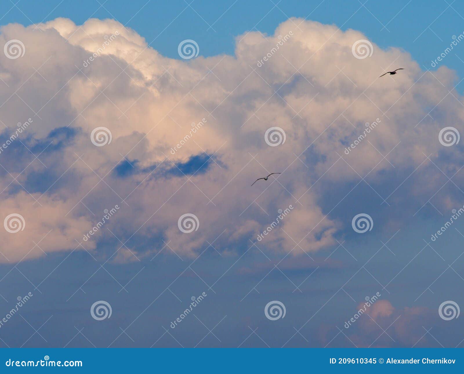 Dramatic Sunset Sky with Heavy Cumulus Clouds. Stock Image - Image of ...