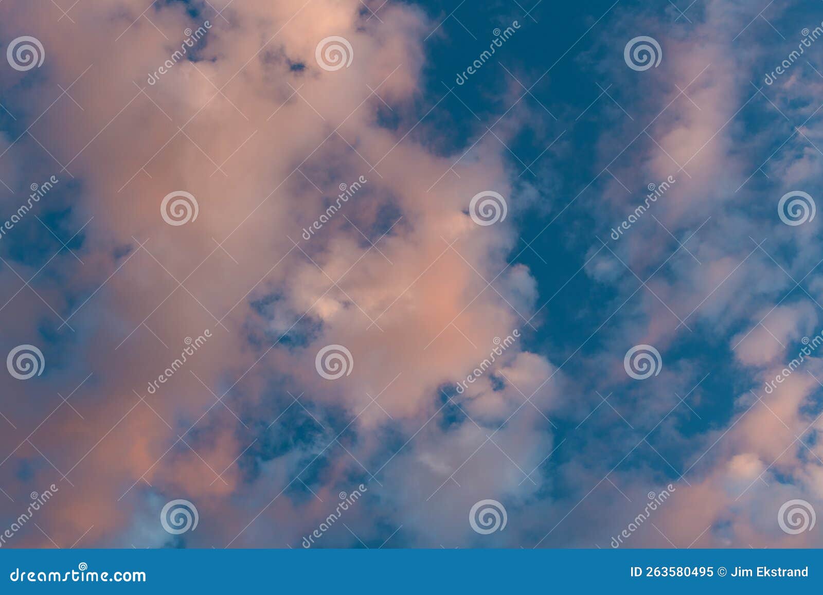 Sky Background of Pink Clouds and Blue Sky Stock Image - Image of view ...