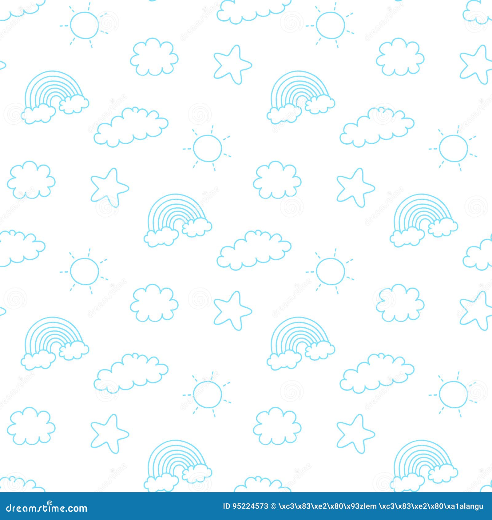 Seamless Sky Pattern and Background Vector Illustration Stock Vector ...