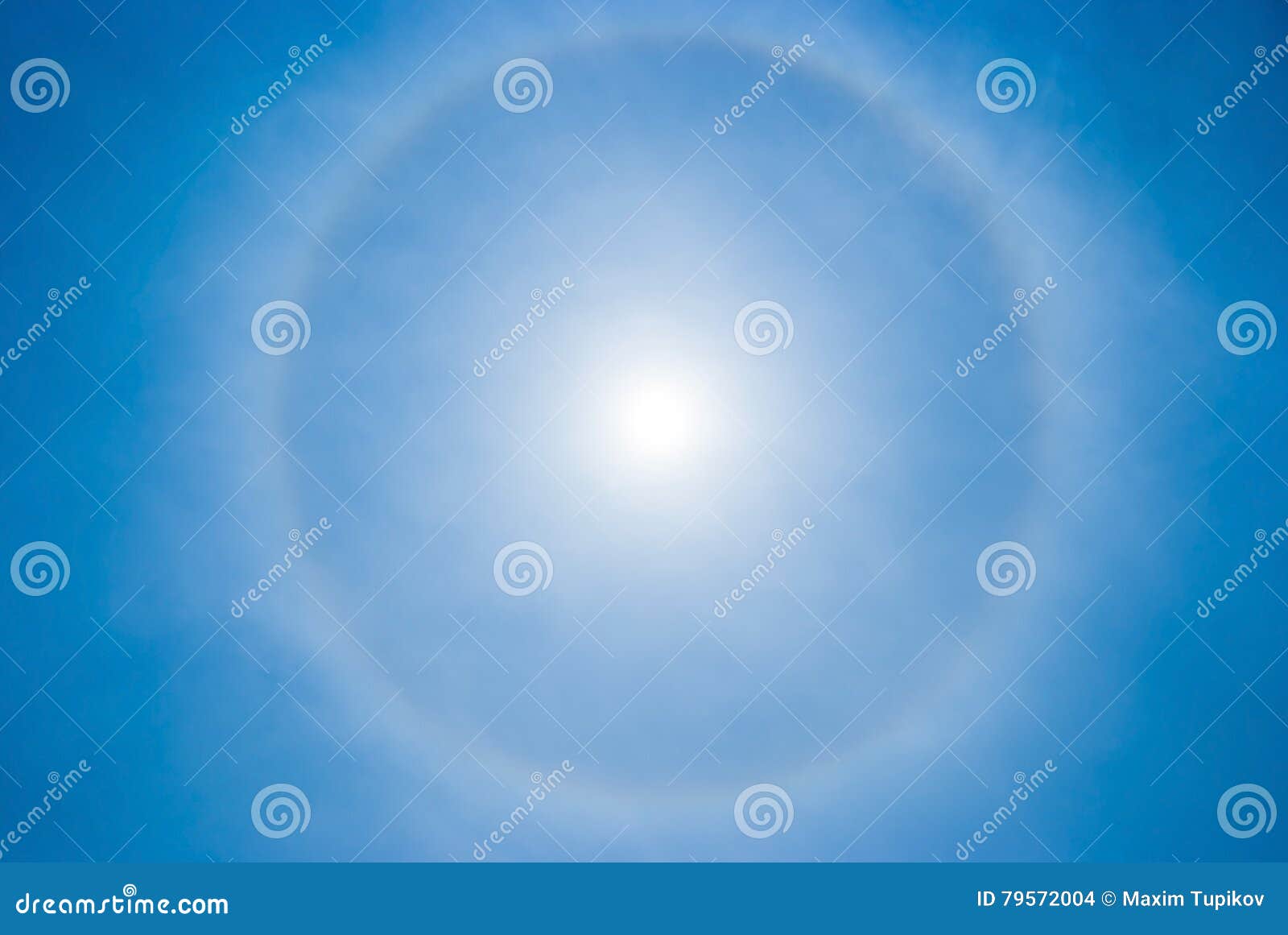 Sky Background with Sun Circular Halo Stock Photo - Image of ...