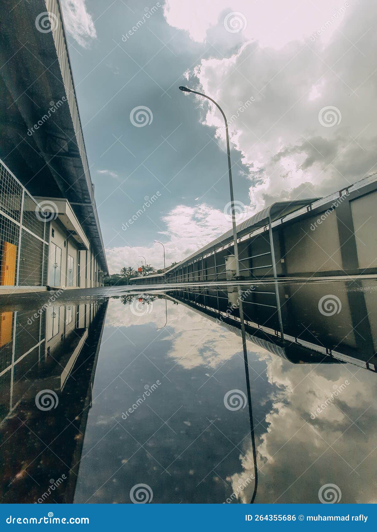 The Sky Behind the Mirror after the Rain Stock Photo - Image of mirror ...