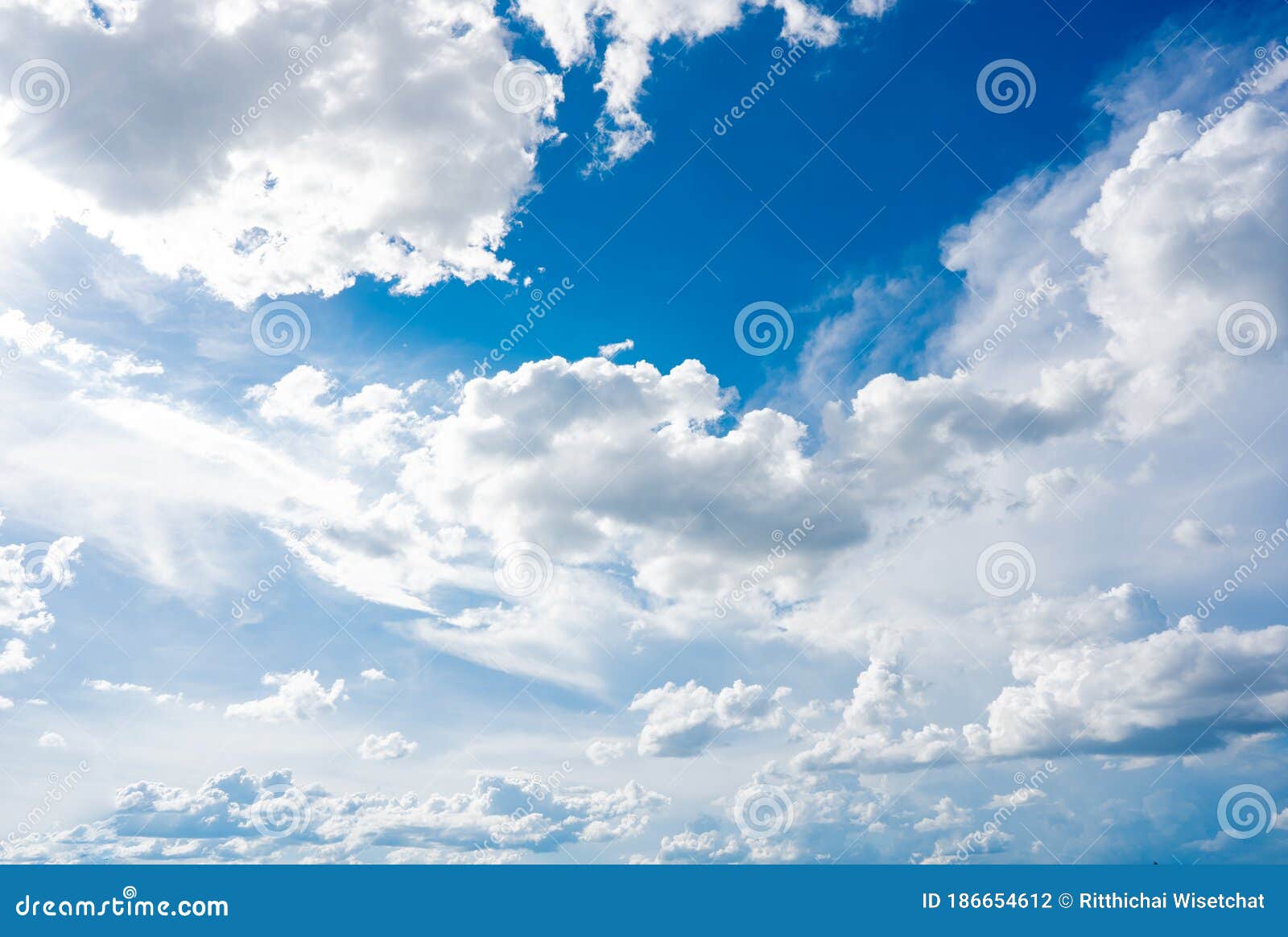 Sky Blue or Azure Sky and Clouds is Bright White Background. Stock ...