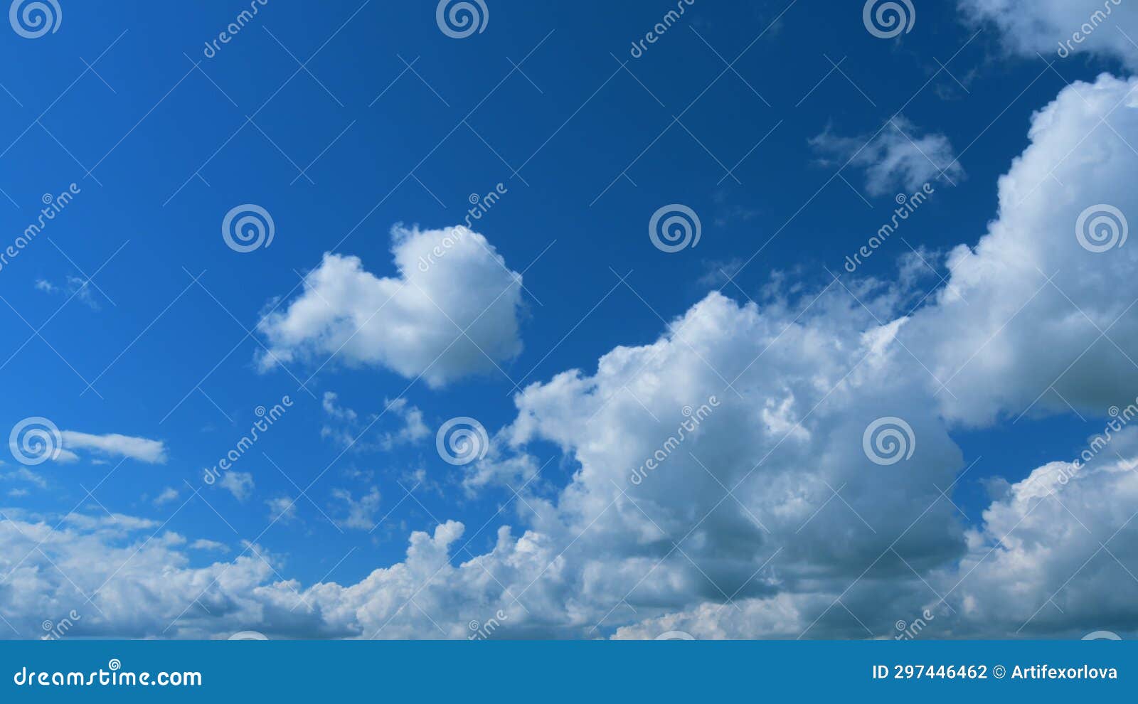 Sky Blue or Azure Sky and Clouds. Soft White Clouds on Pastel Blue Sky ...