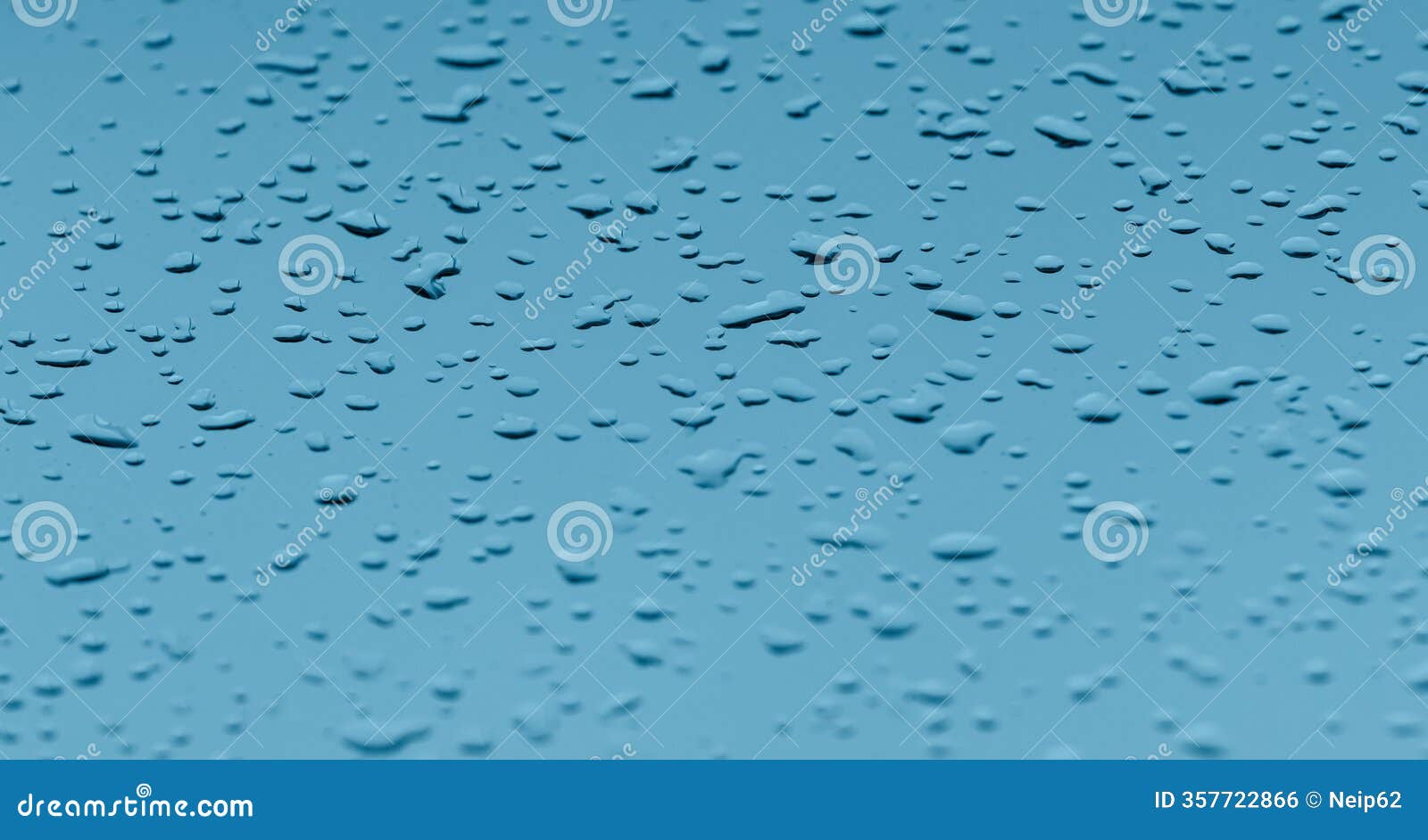 Sky Blue Background with Raindrops Pattern on Glass. Banner with ...