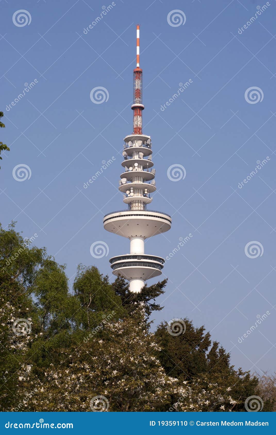Sky Blue Broadcasting Tower Stock Photo - Image of telecommunications ...