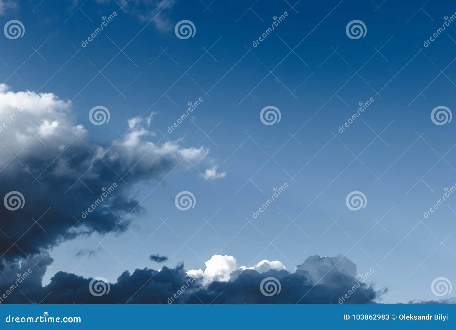 Sky Blue, Clouds with Deep Shadows, Pre-storm Clouds Stock Image ...