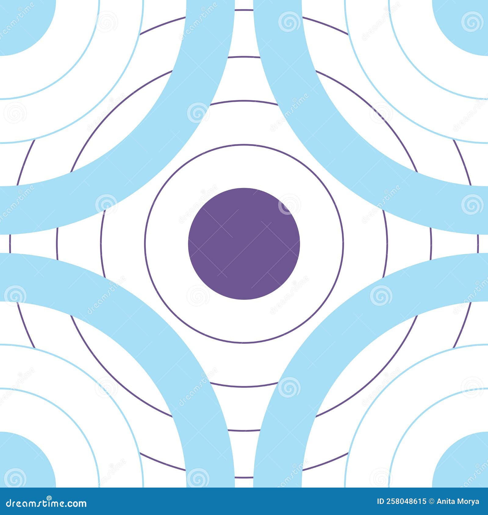 Sky Blue Color Circular Geometric Pattern Stock Illustration ...