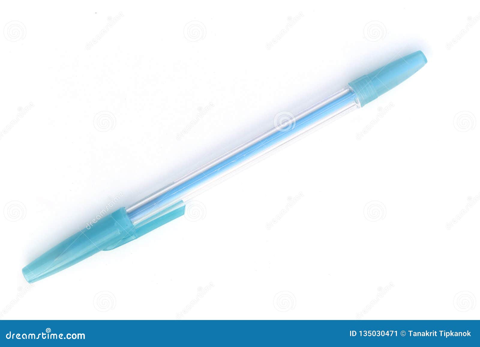 Sky Blue Color Pen Isolated on White Background Stock Image - Image of ...