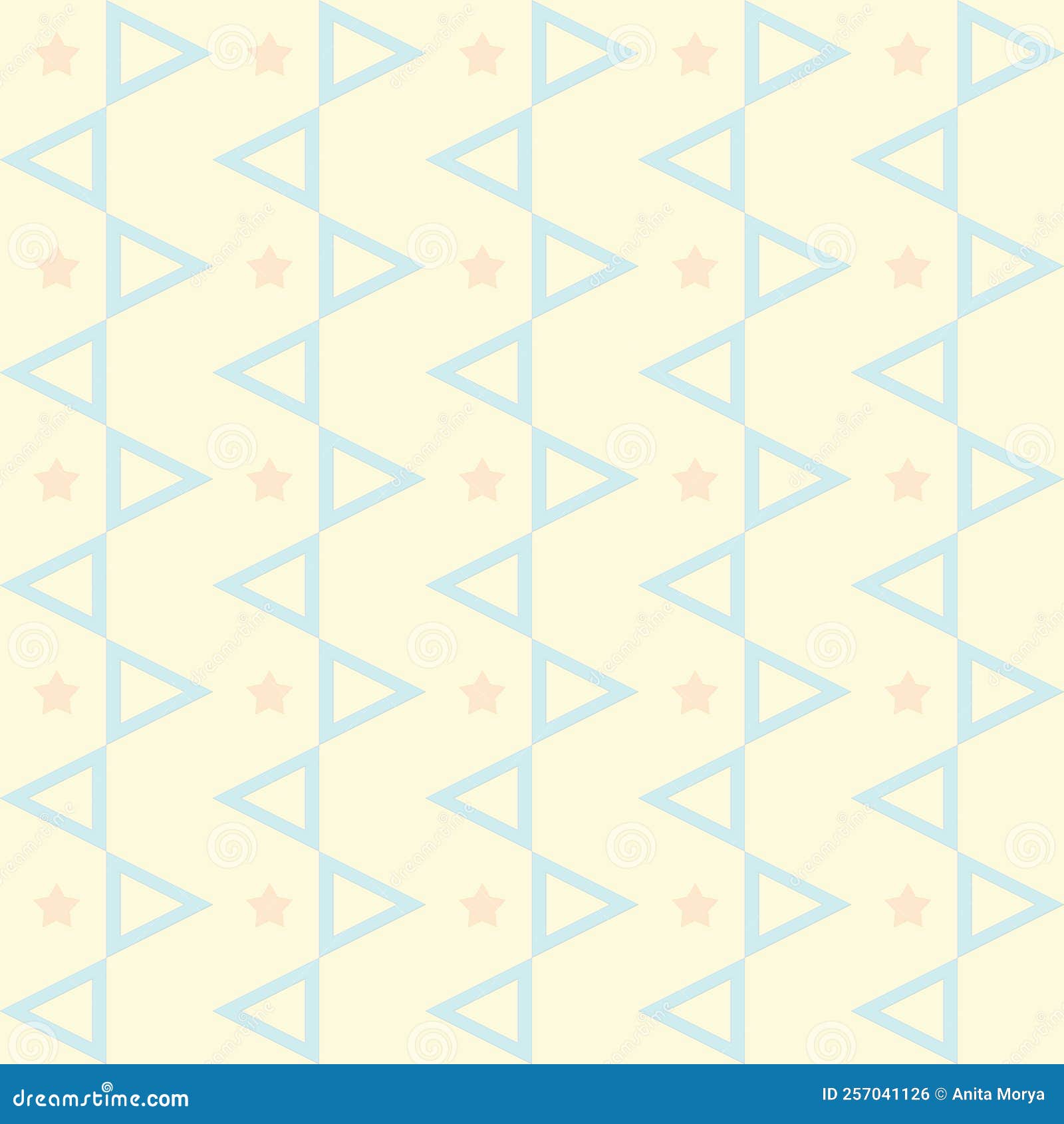 Sky Blue Color Triangle and Star Shape Seamless Stock Illustration ...