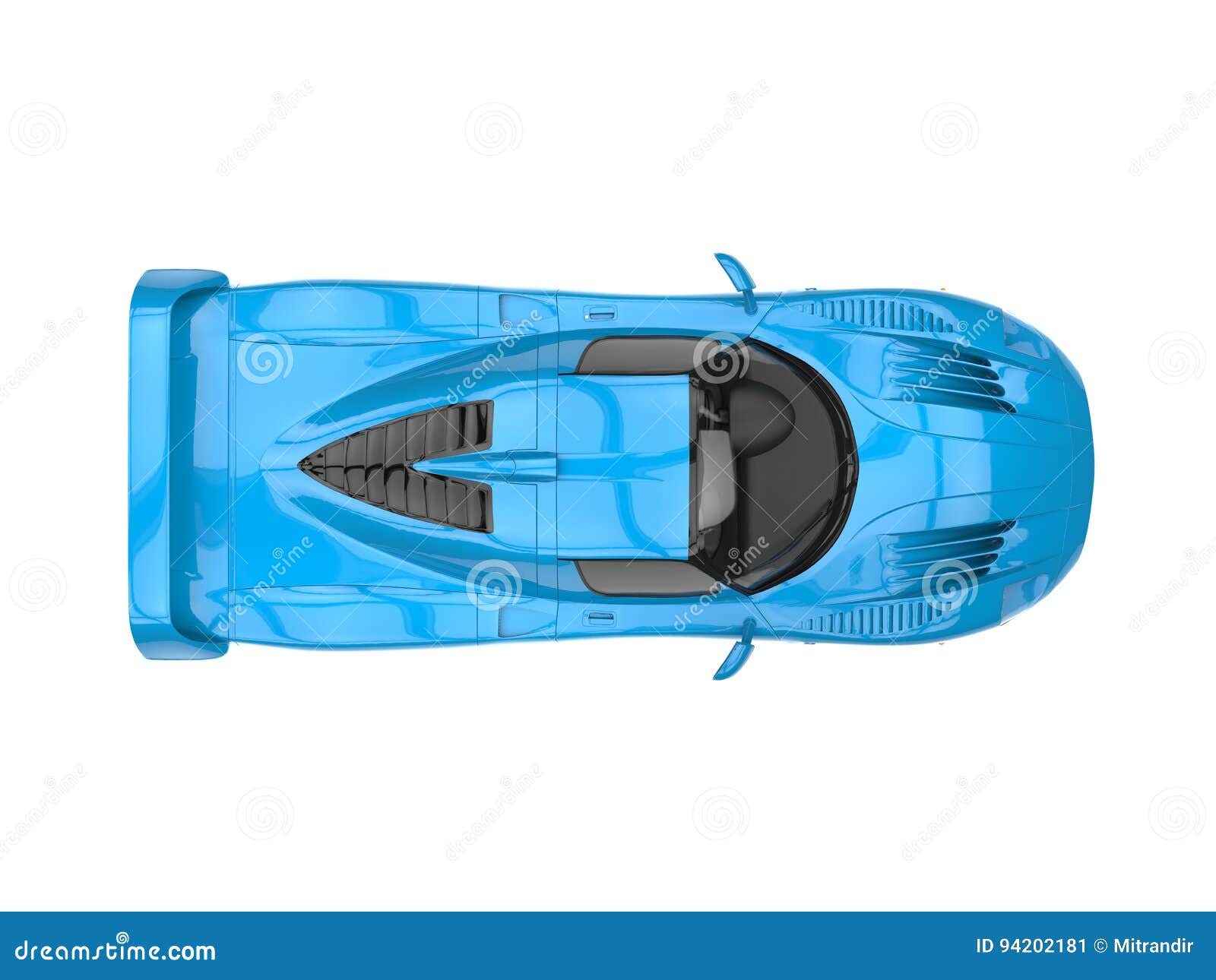 Sky Blue Concept Super Car - Top View Stock Illustration - Illustration ...