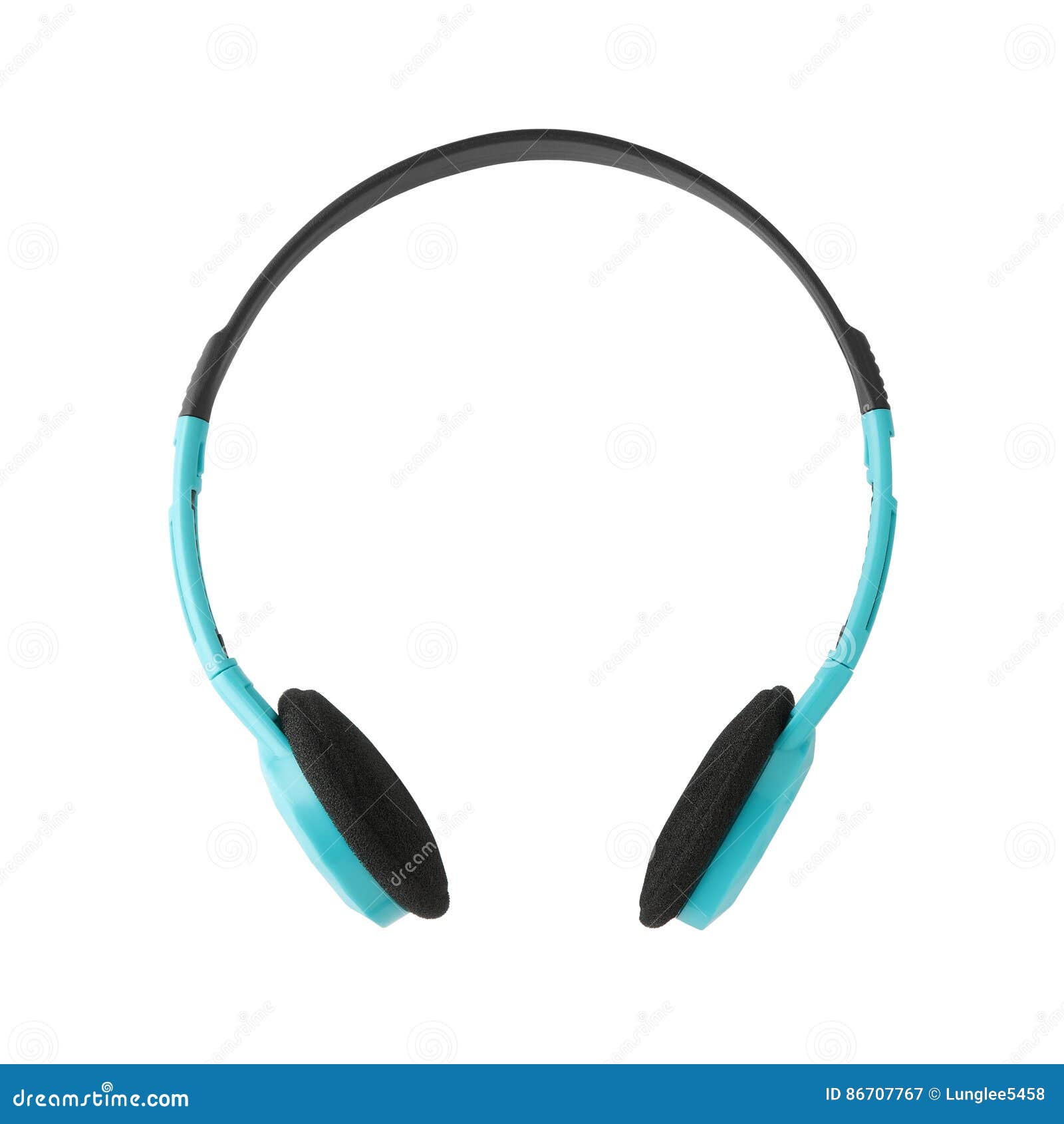 Sky blue headphone stock image. Image of music, isolated - 86707767