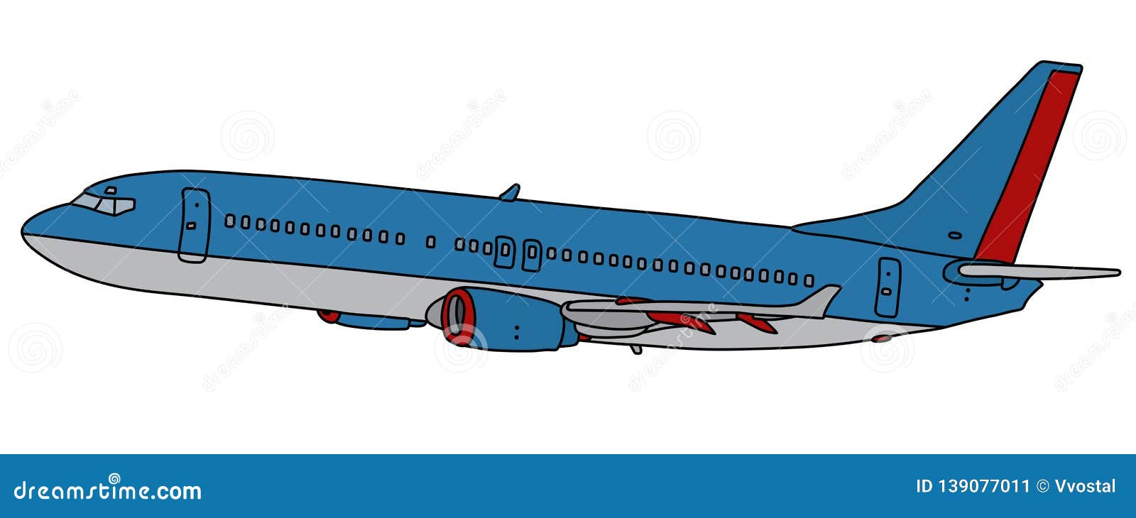 The sky blue jet airliner stock vector. Illustration of airplane ...